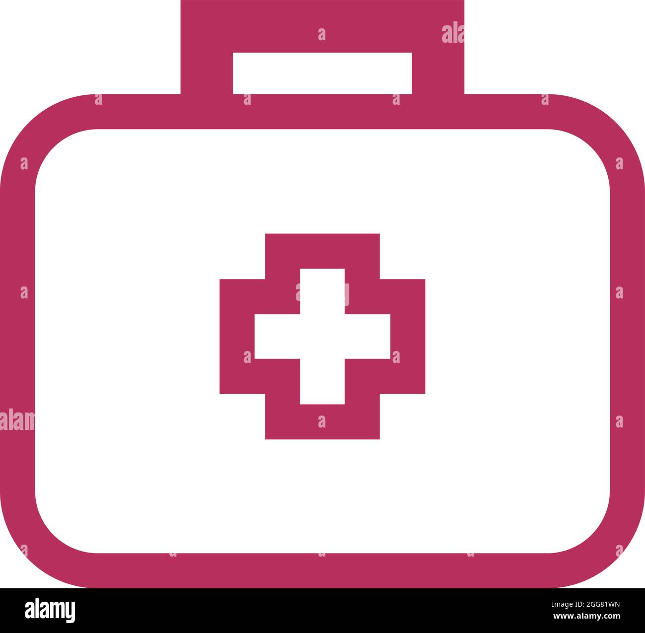 Pink first aid kit, illustration, on a white background Stock Vector ...