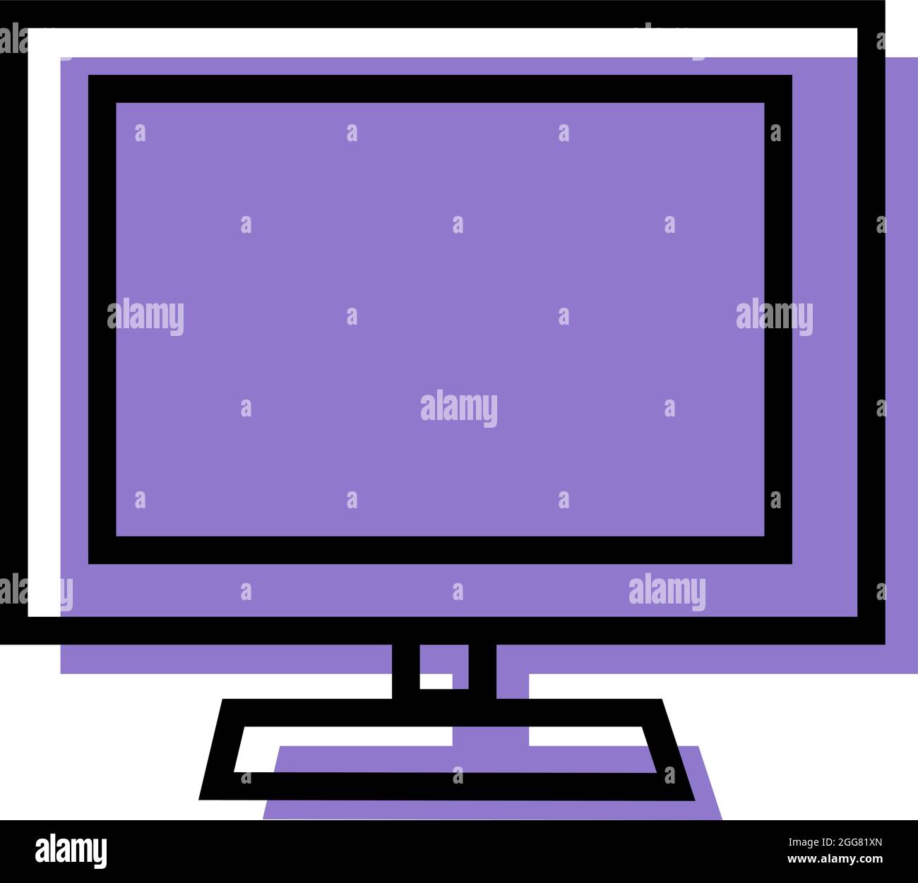 Purple television, illustration, on a white background Stock Vector ...