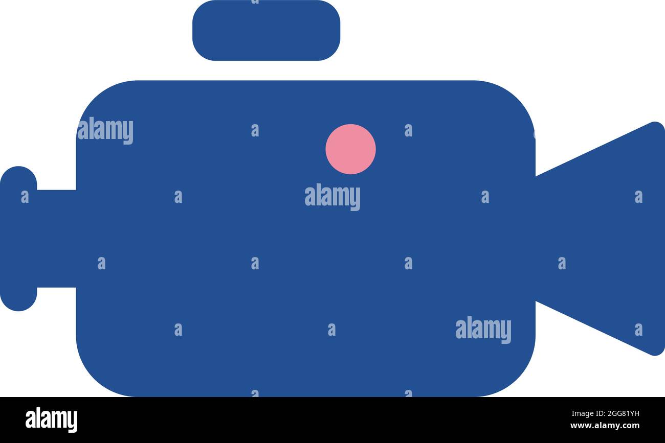 Blue camera, illustration, on a white background Stock Vector Image ...