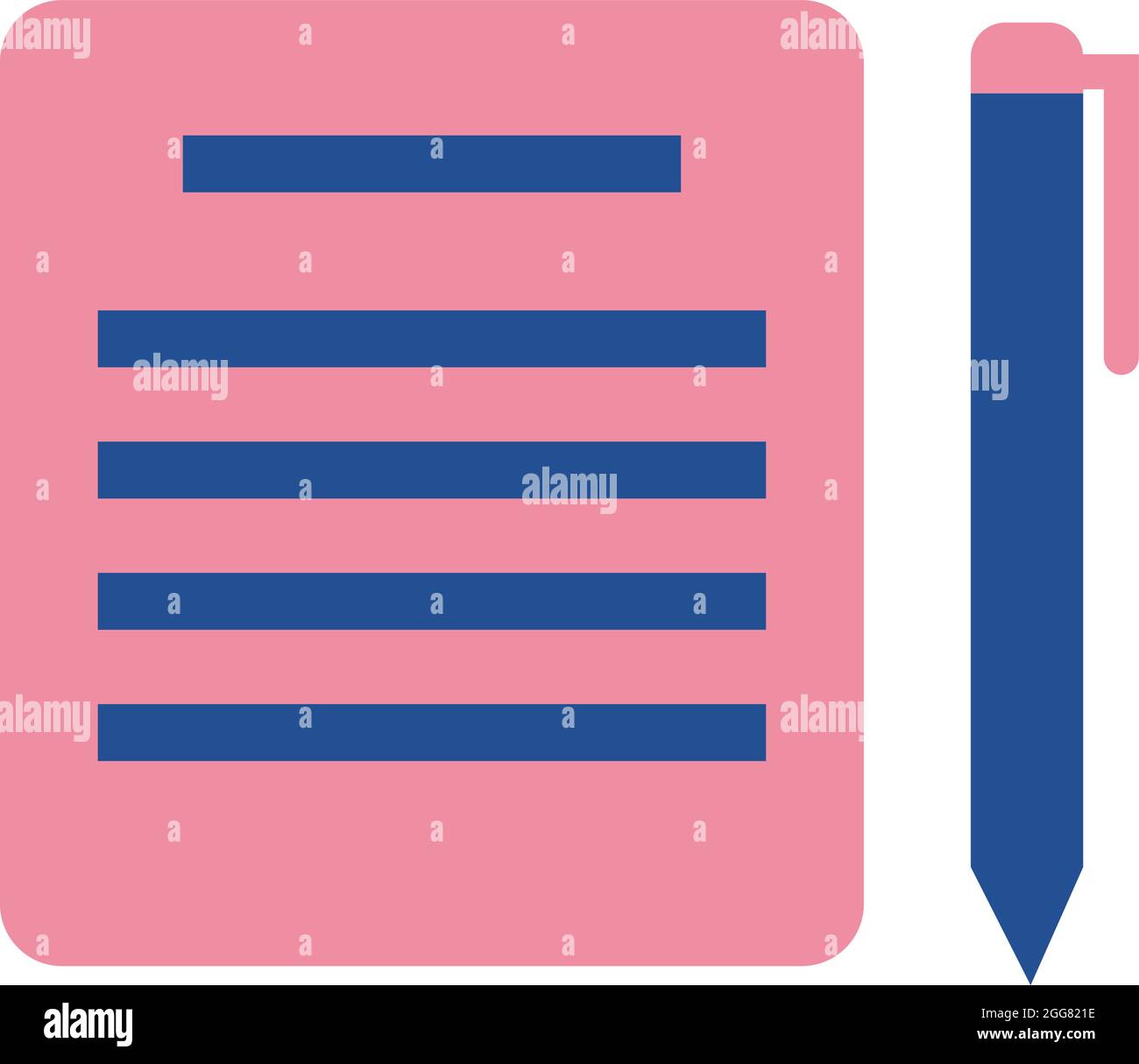 Pink journalism notes, illustration, on a white background Stock Vector ...