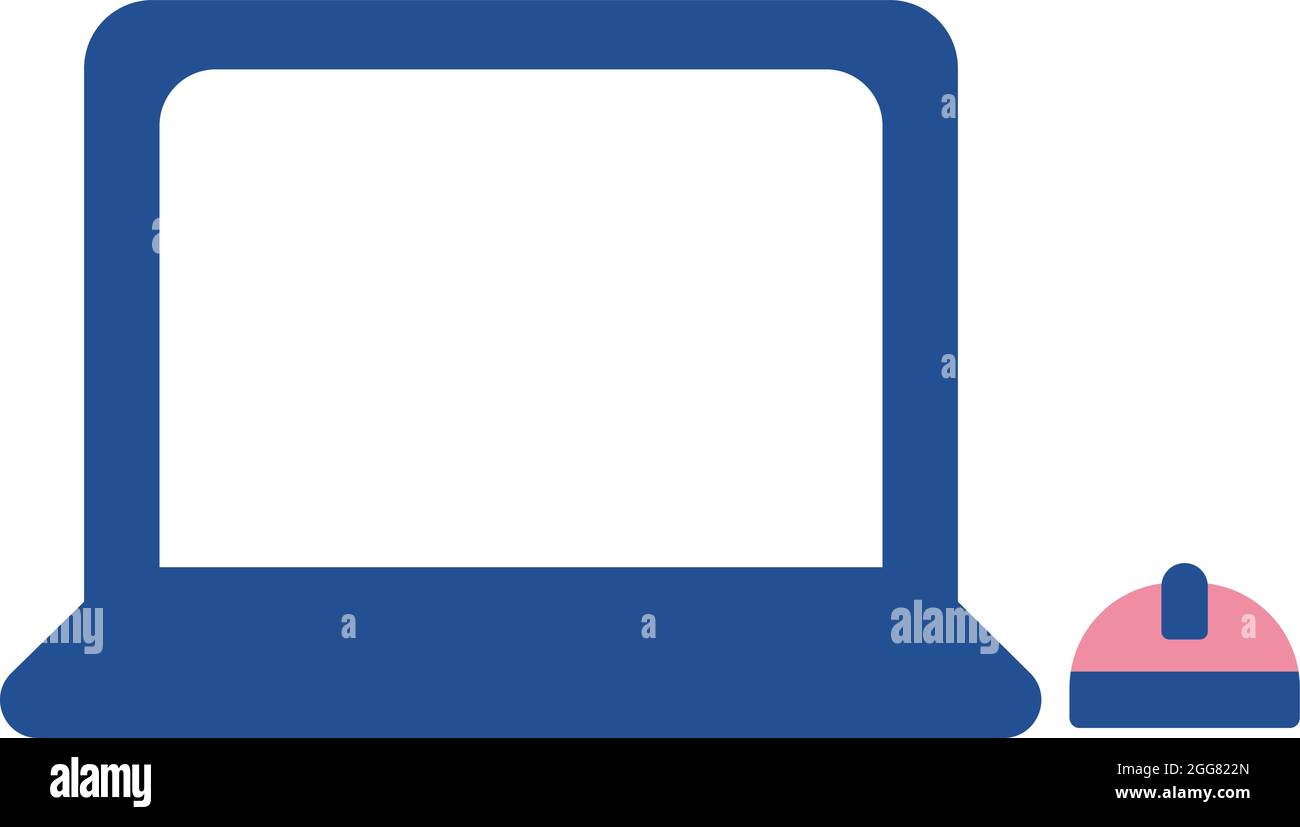 Blue laptop, illustration, on a white background Stock Vector Image ...