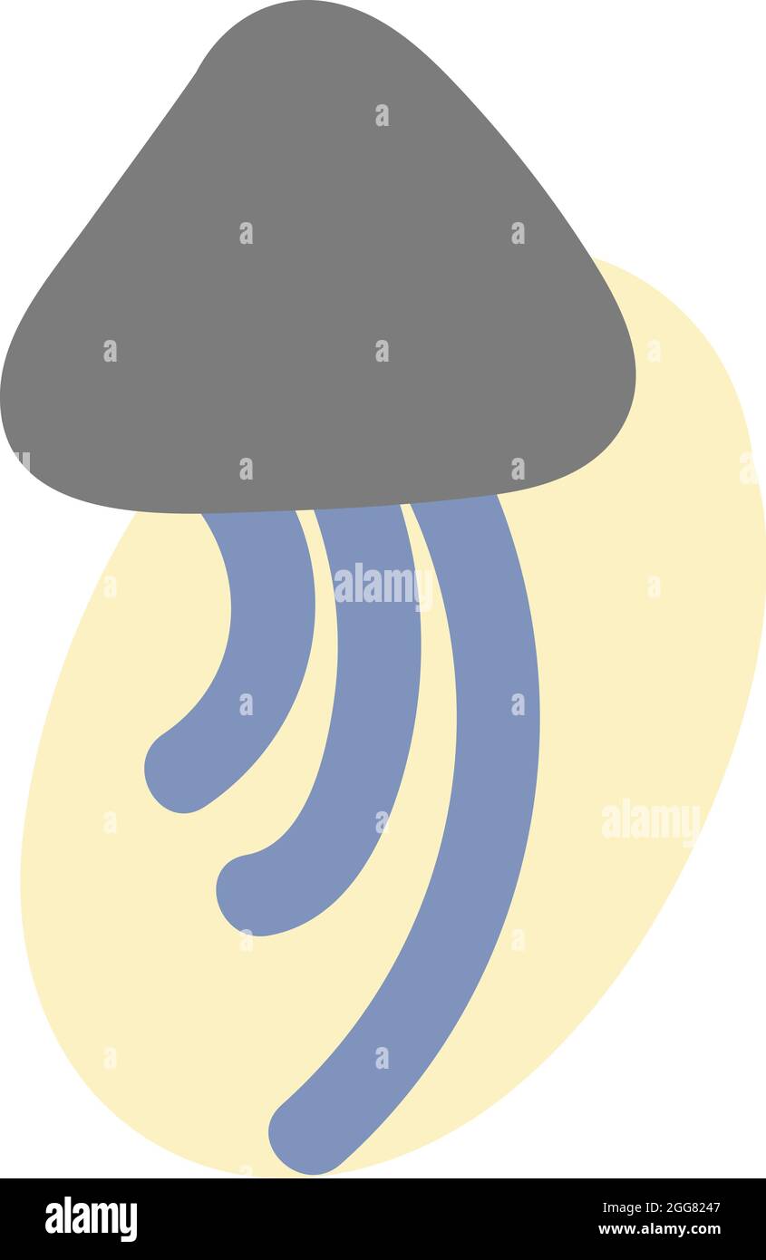 Cute grey jellyfish, illustration, on a white background Stock Vector ...