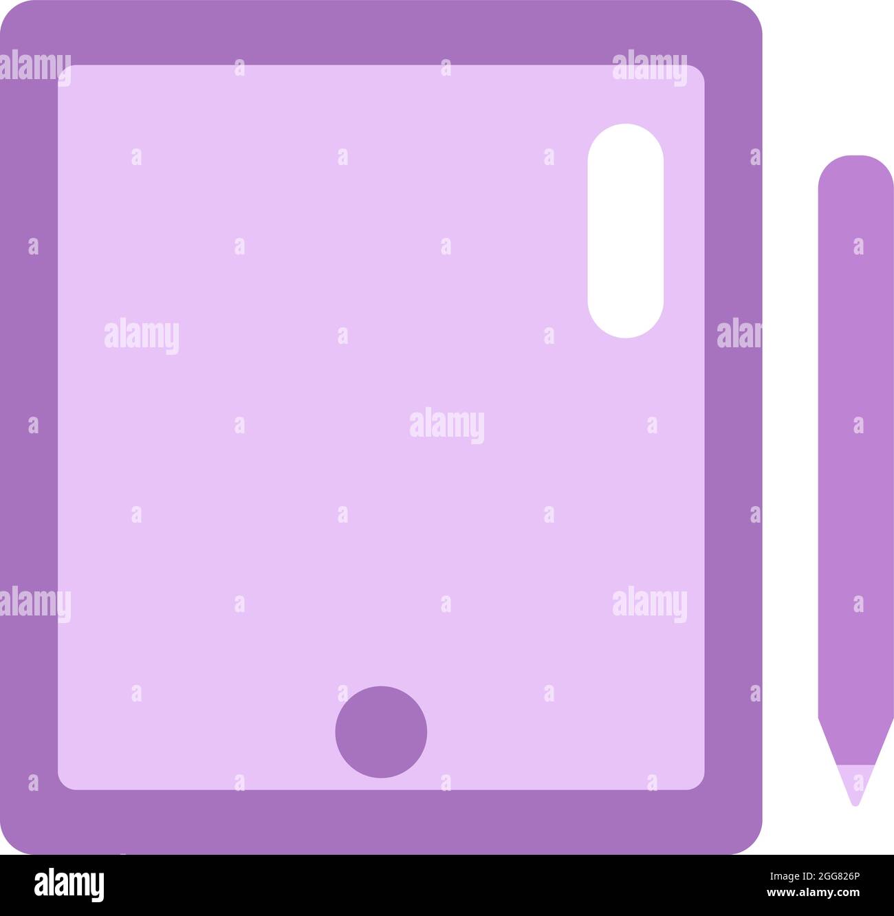 Purple tablet, illustration, on a white background Stock Vector Image ...