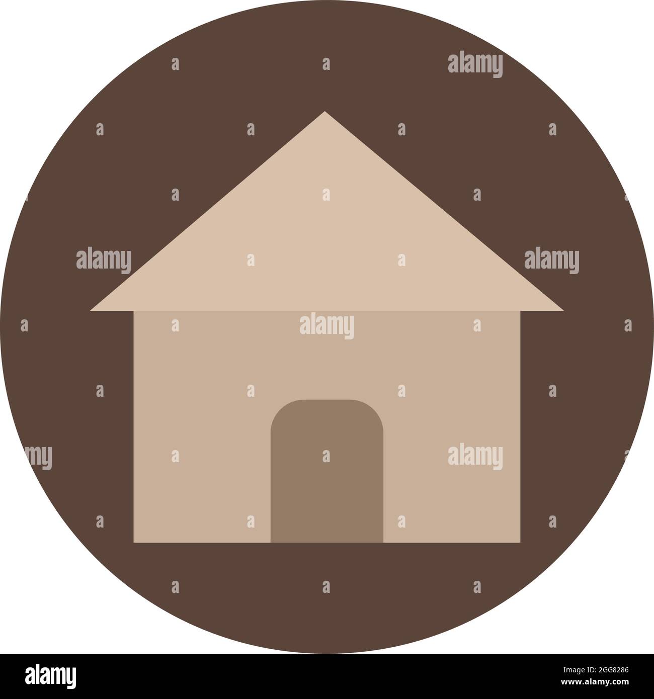 Small brown house, illustration, on a white background Stock Vector ...
