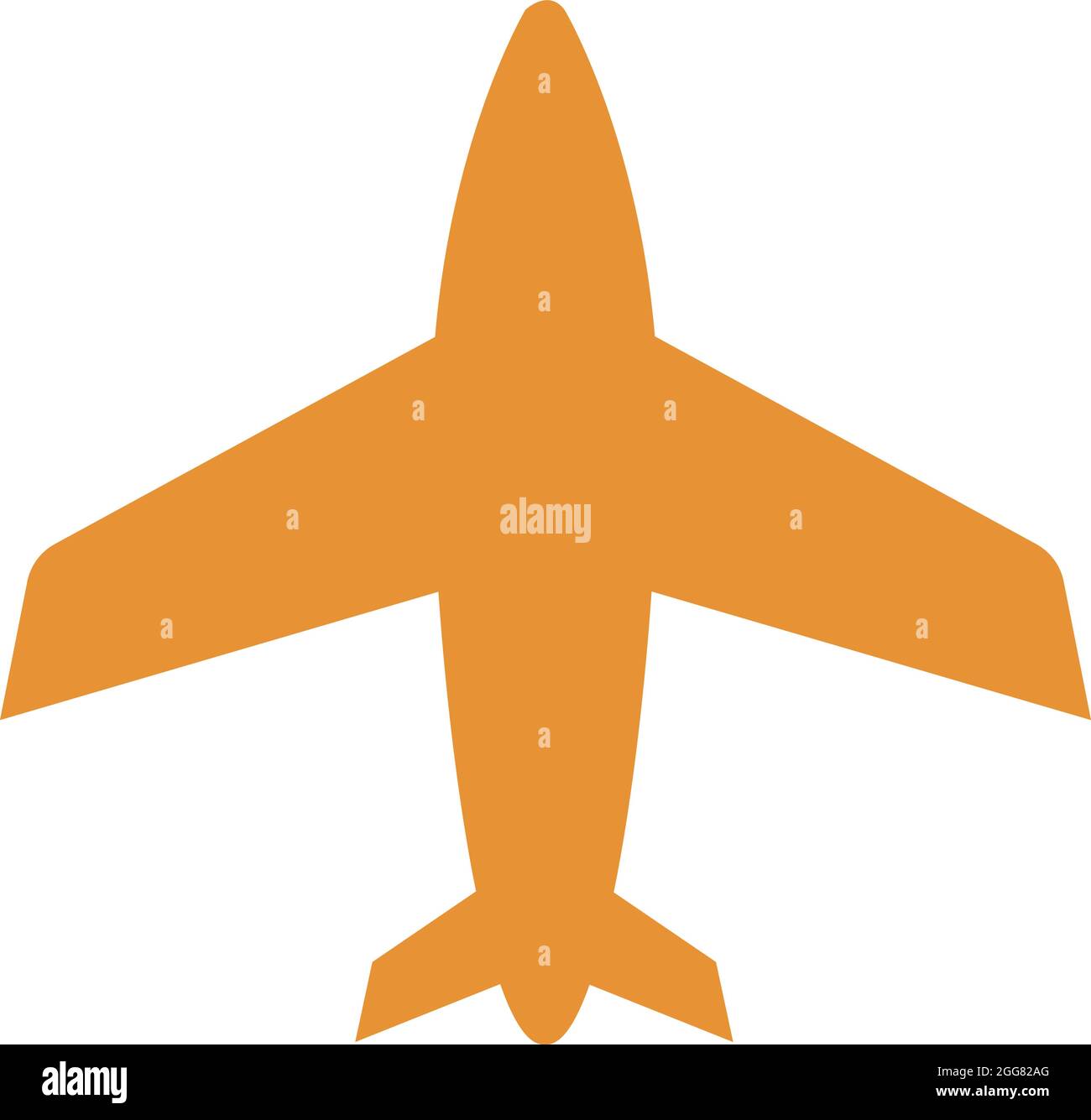 Orange plane, illustration, on a white background Stock Vector Image ...