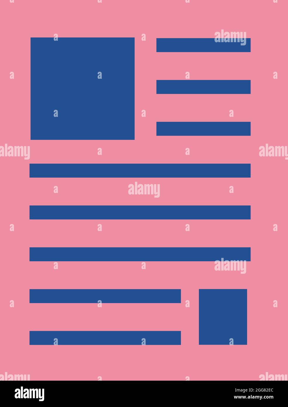 Pink newspaper, illustration, on a white background Stock Vector Image ...