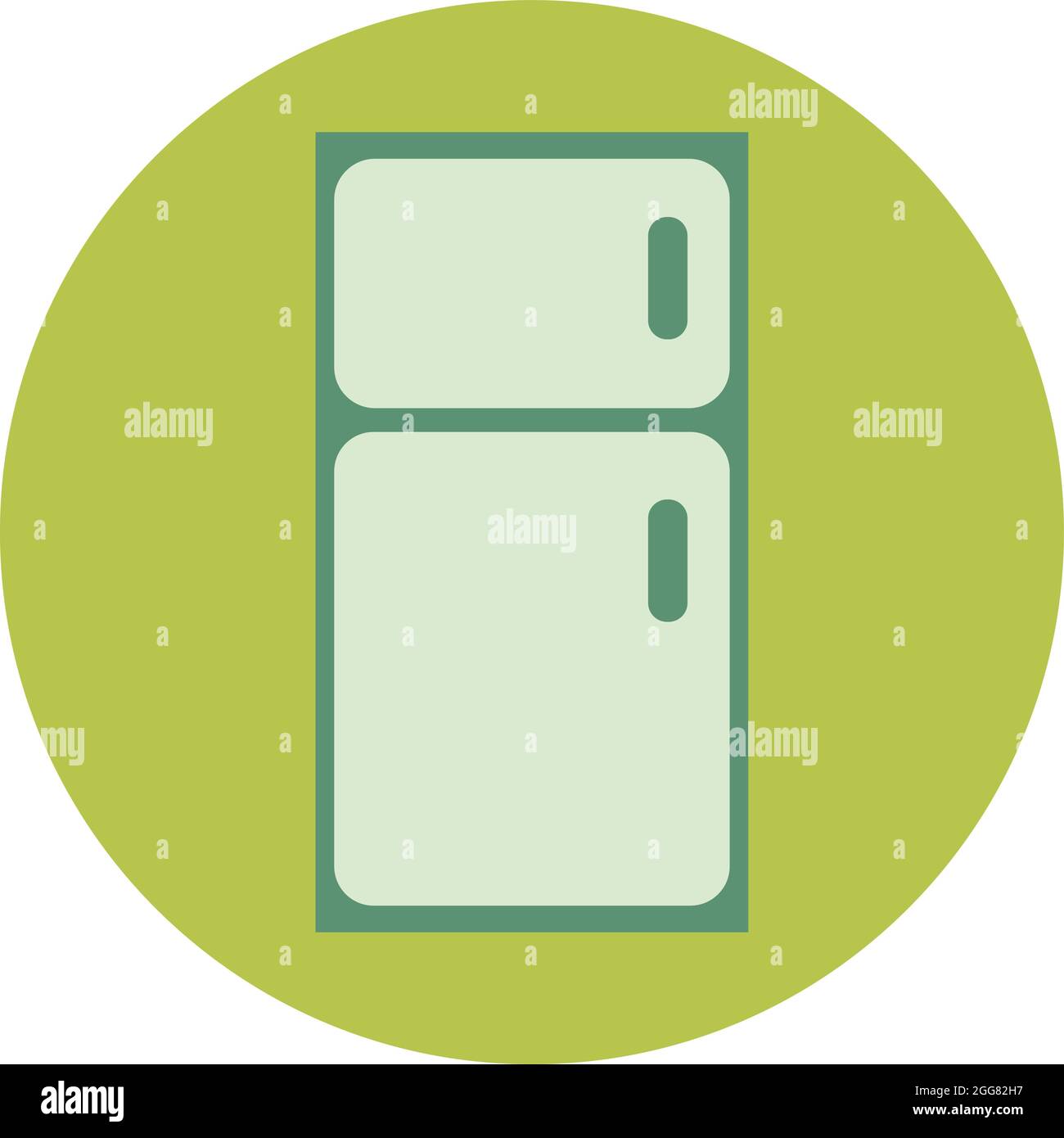 Green refrigerator, illustration, on a white background Stock Vector ...