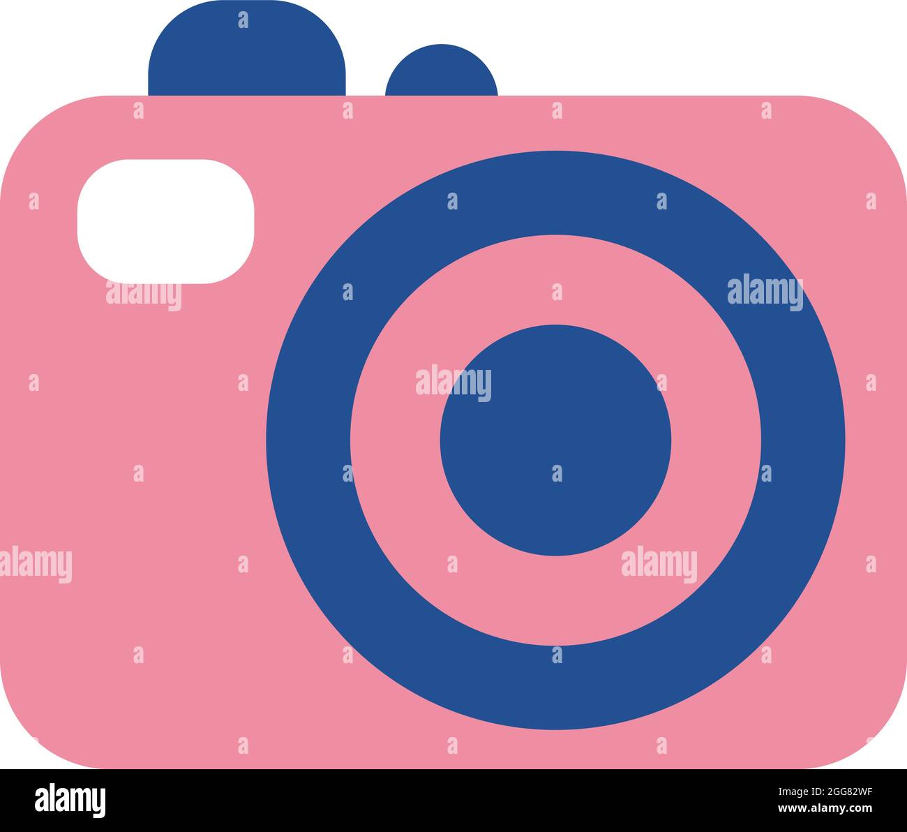 Pink camera, illustration, on a white background Stock Vector Image ...