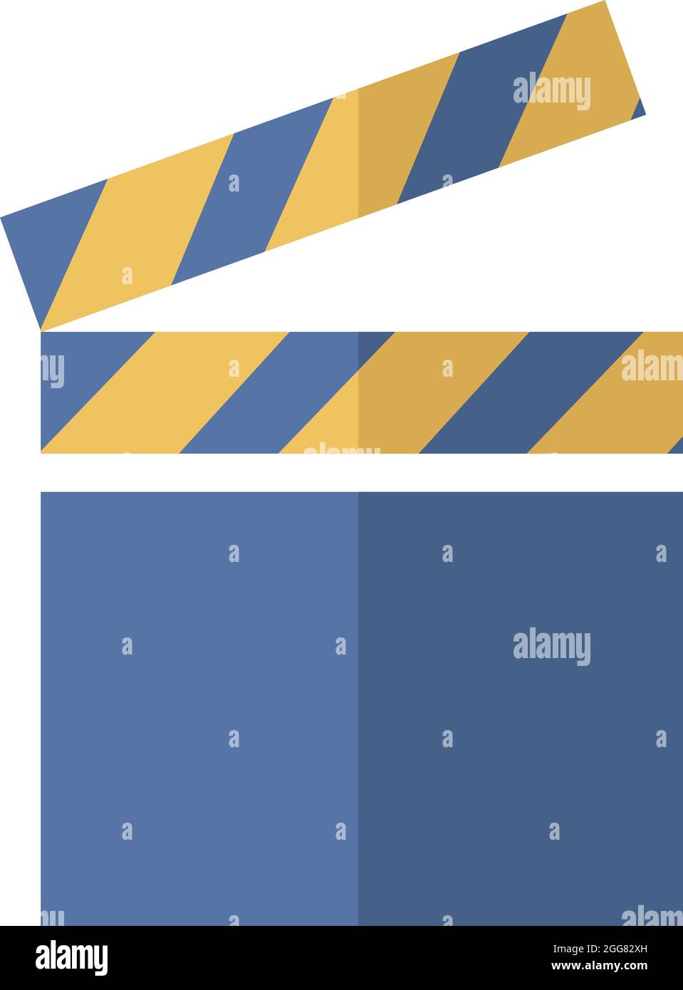 Blue clapper board, illustration, on a white background Stock Vector ...