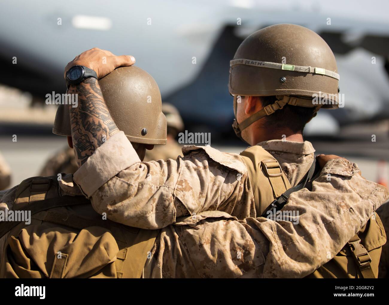 United States Marines honor their fallen during a Ramp Ceremony at ...