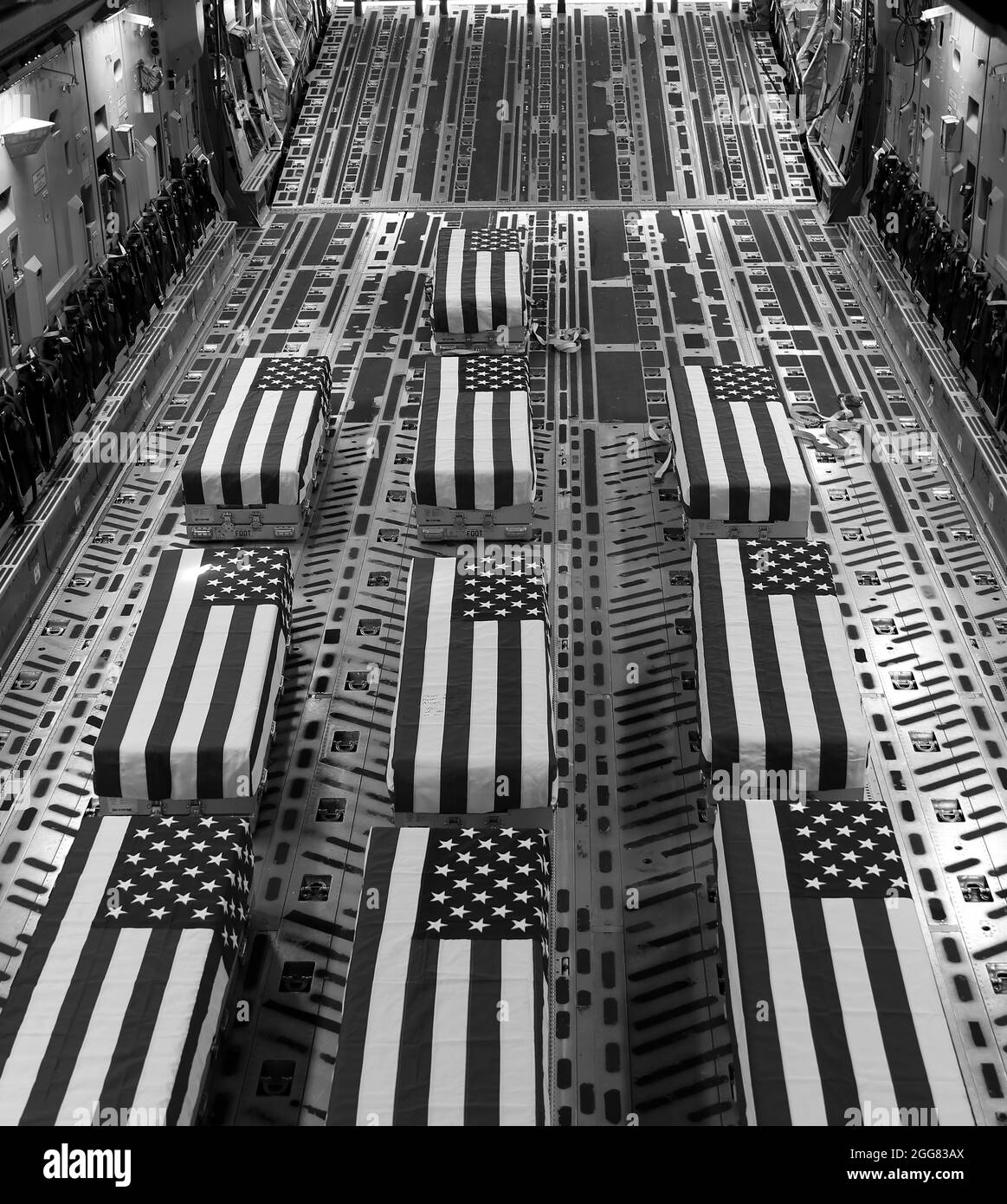 United States Marines honor their fallen during a Ramp Ceremony at ...