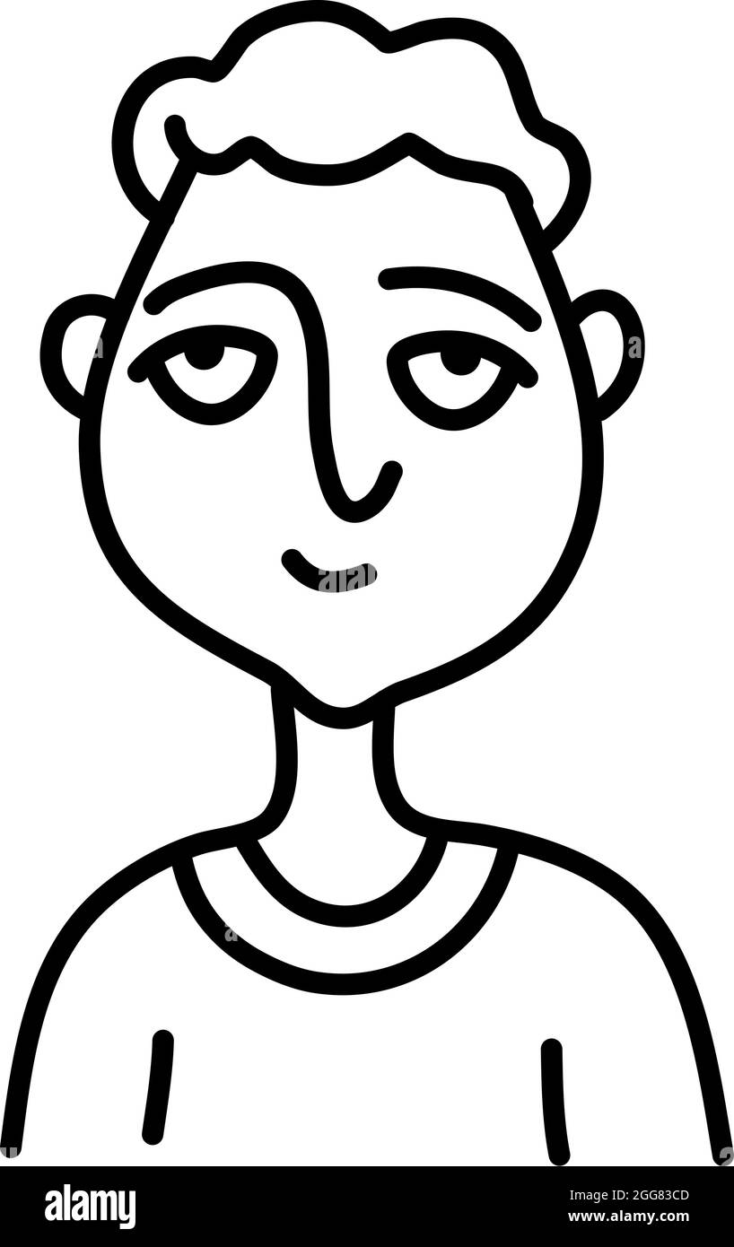 Boy with bored face, illustration, on a white background Stock Vector ...