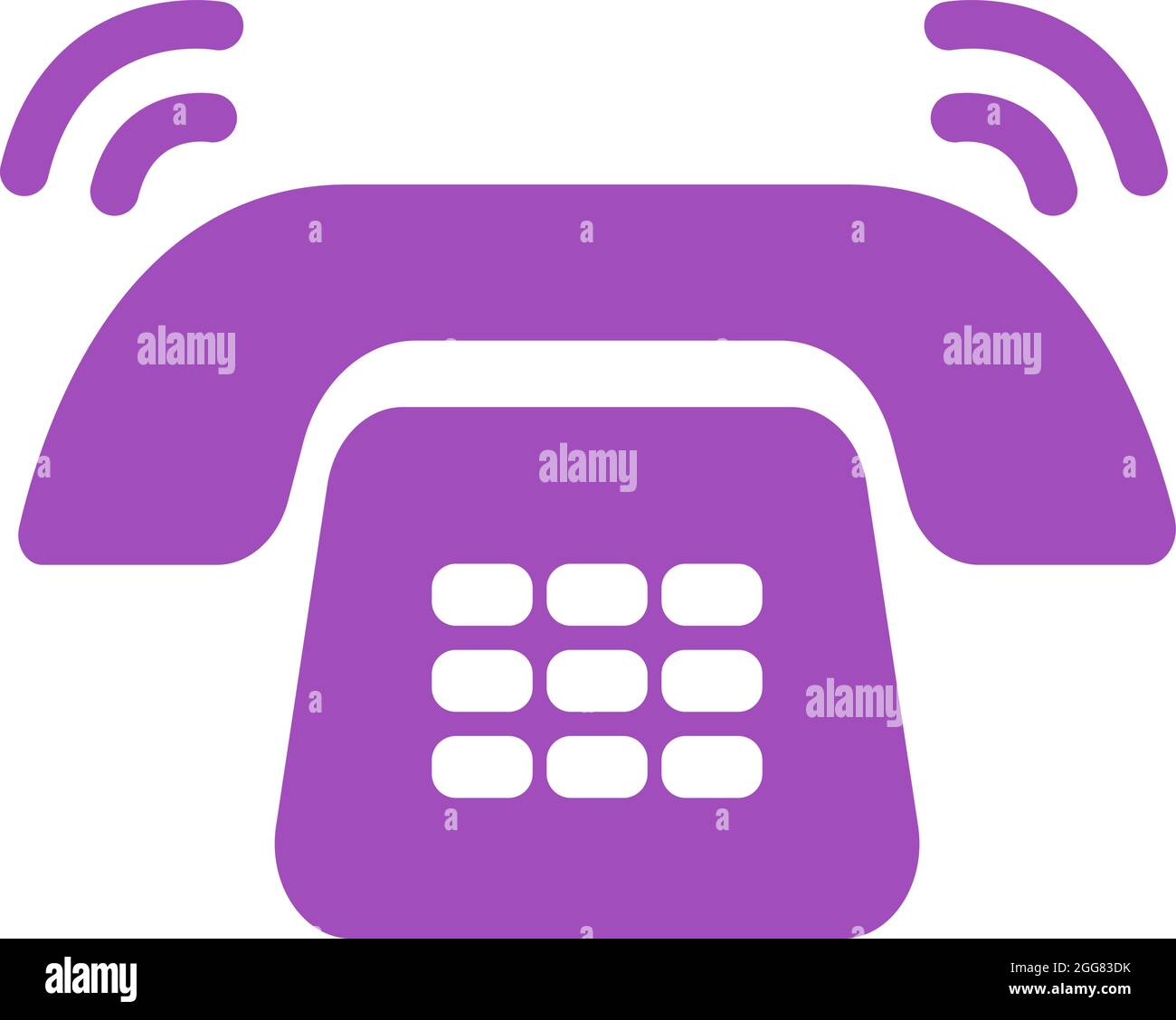 Purple phone ringing, illustration, on a white background Stock Vector ...