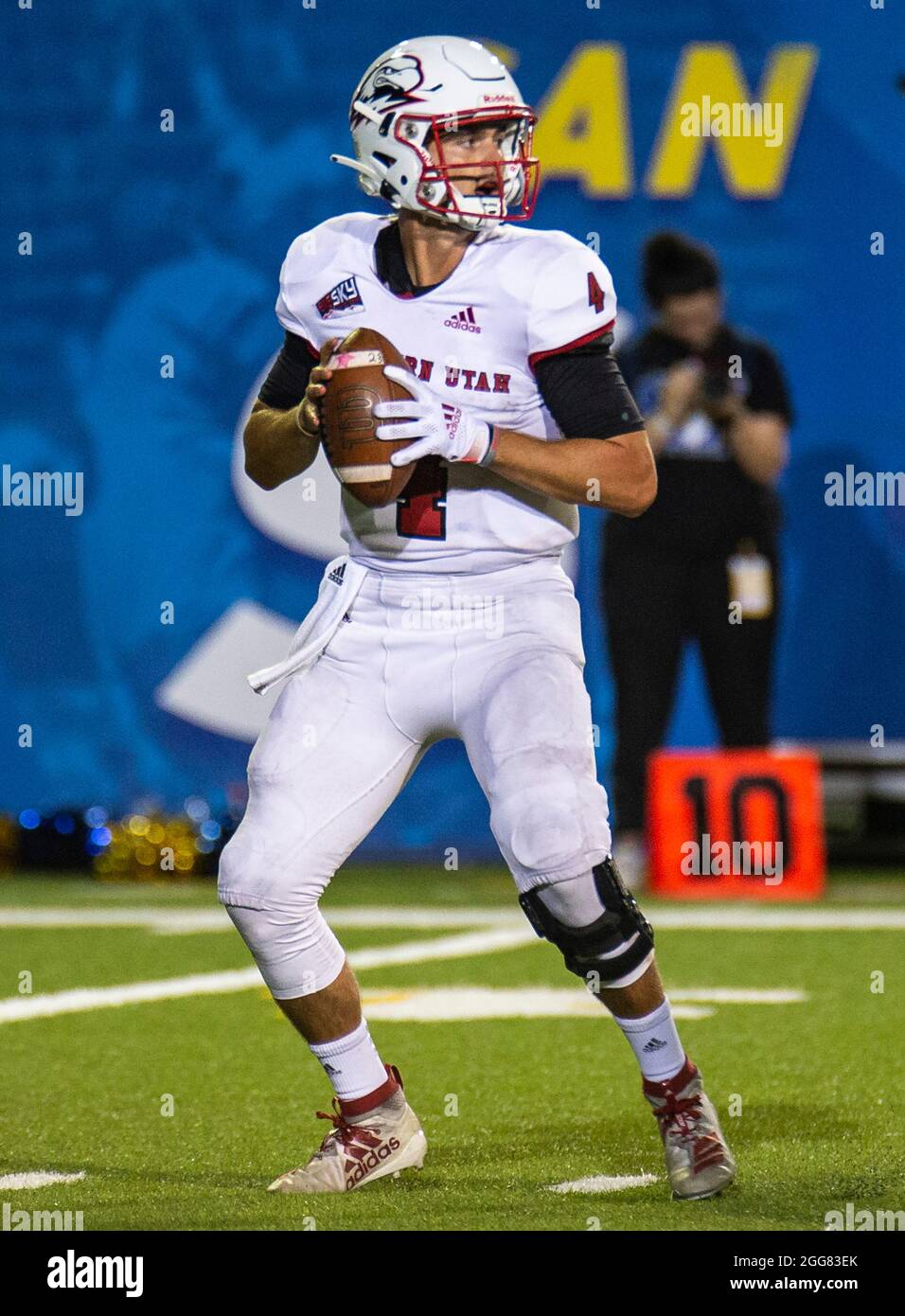 August 28 2021 San Jose, CA USA Thunderbirds quarterback Justin Miller ...