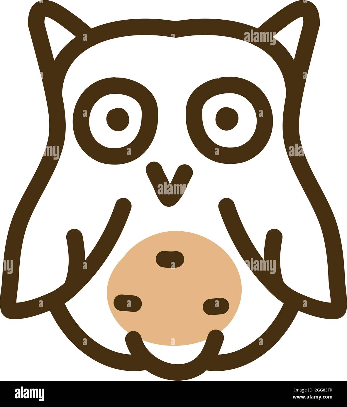 Happy fat owl, illustration, on a white background Stock Vector Image ...