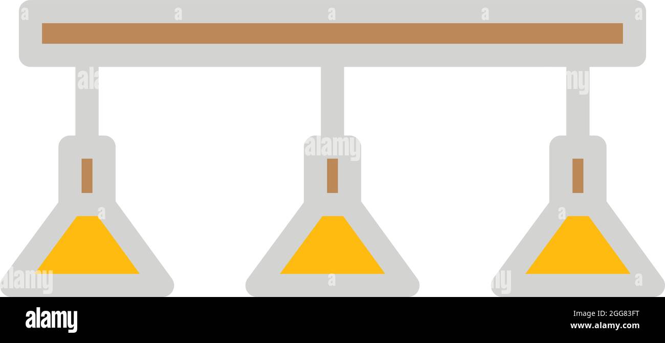 three lamps on the ceiling, illustration, on a white background Stock ...