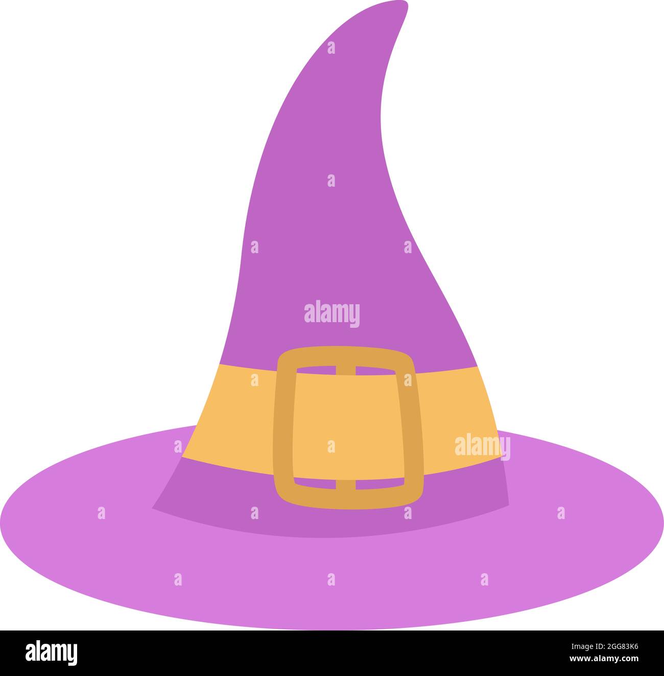Purple witch hat, illustration, on a white background Stock Vector ...