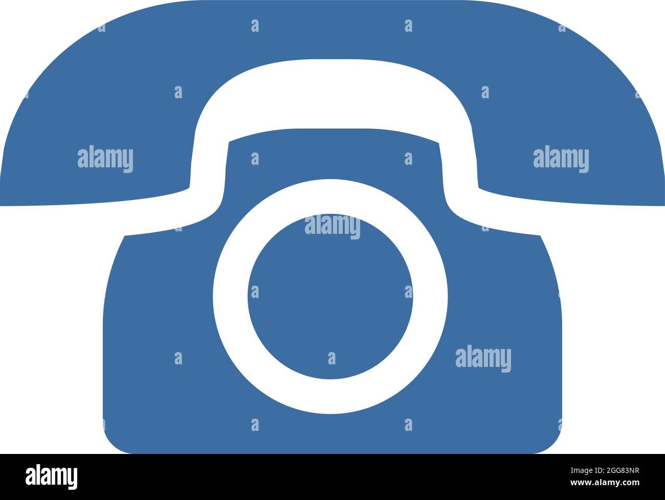 Old blue telephone, illustration, on a white background Stock Vector ...