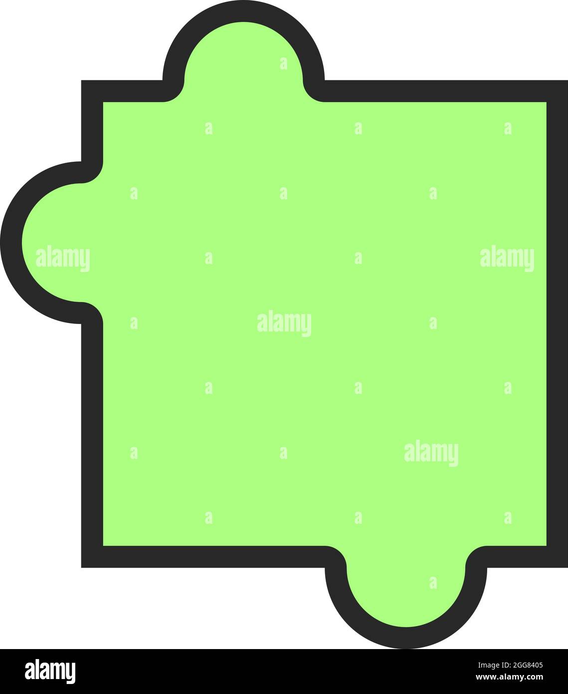 Green trivia piece of puzzle, illustration, on a white background Stock ...