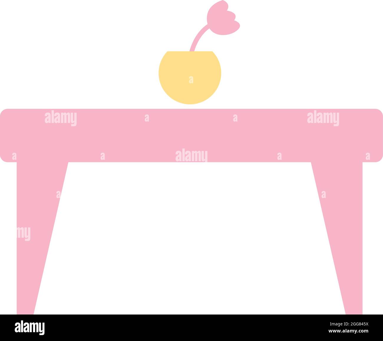 Pink table icon on Cut Out Stock Images & Pictures - Alamy