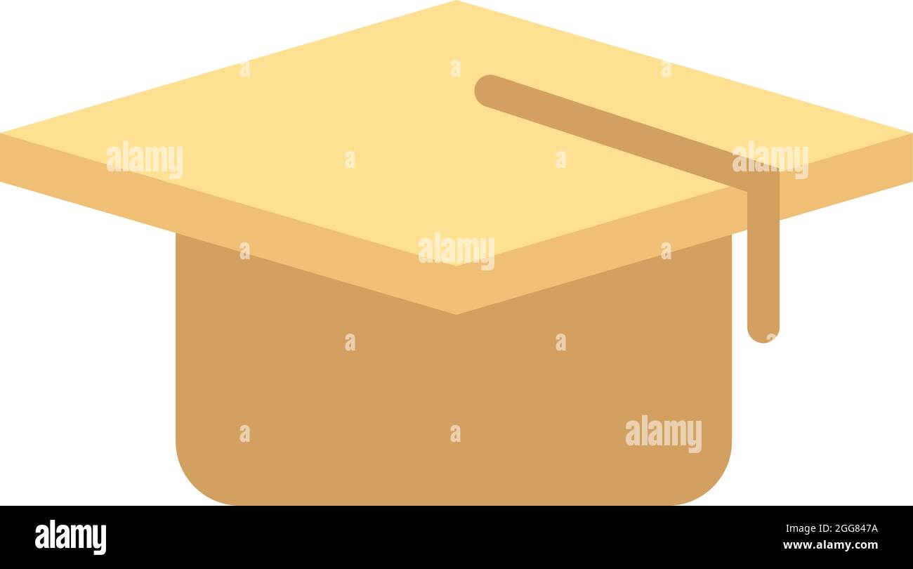 Golden graduation hat, illustration, on a white background Stock Vector ...