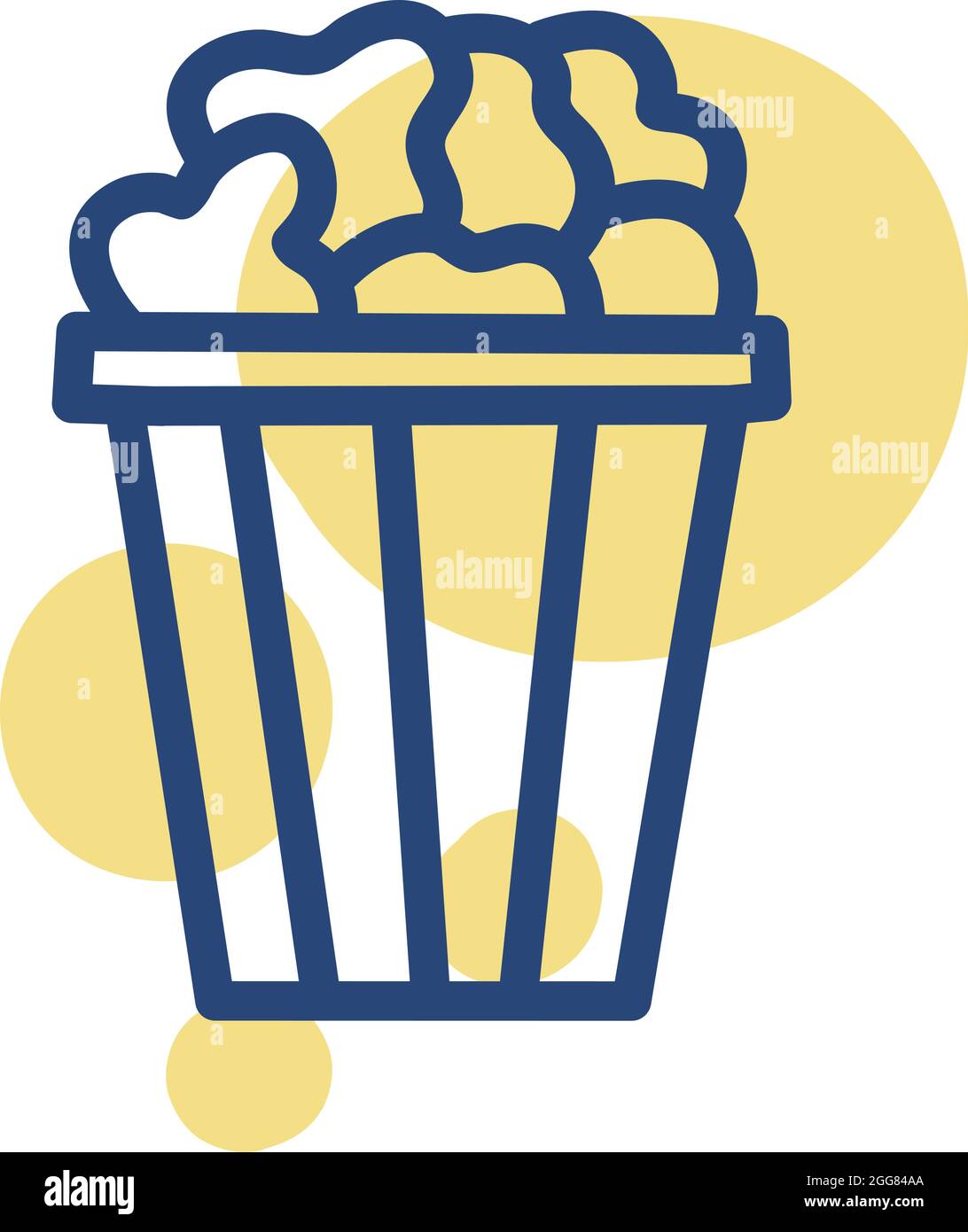 Cinema popcorn, illustration, on a white background Stock Vector Image ...