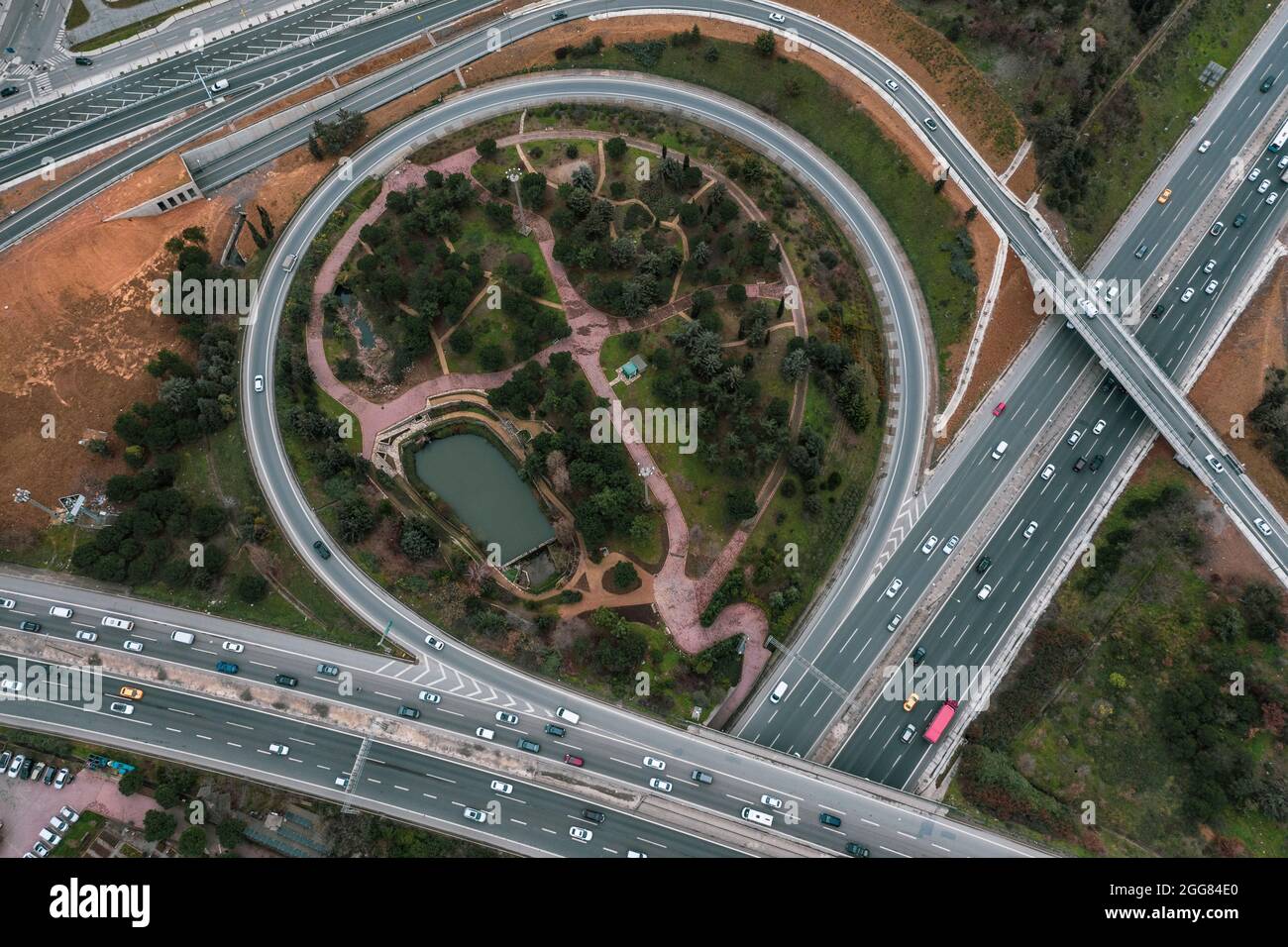 Turkey, Istanbul, Aerial view of traffic on highways Stock Photo - Alamy