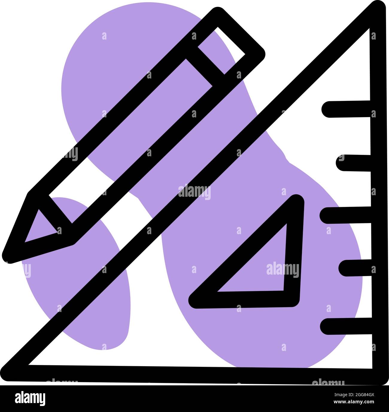 Sewing pencil and ruler, illustration, on a white background Stock ...