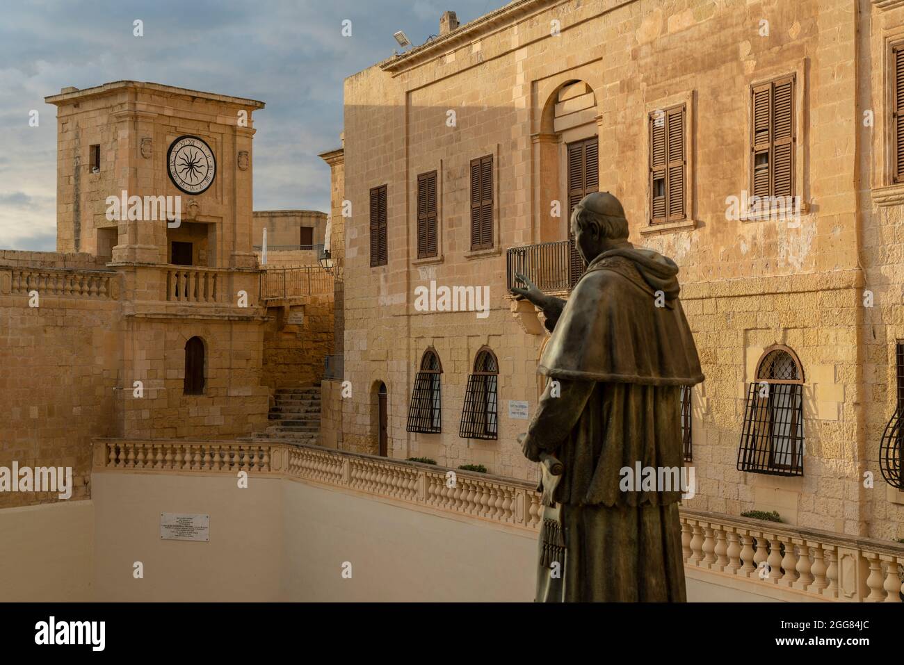 Malta, Gozo Island, Statue in old town Stock Photo - Alamy
