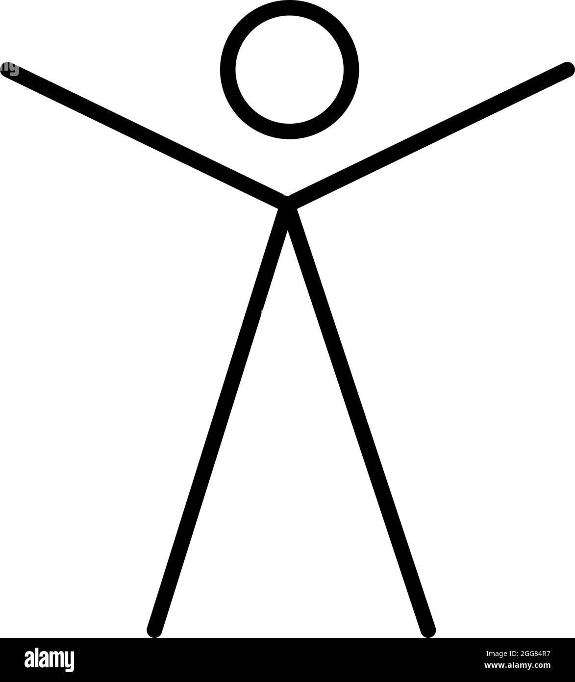 Pictogram person with thei arms wide open, illustration, on a white ...