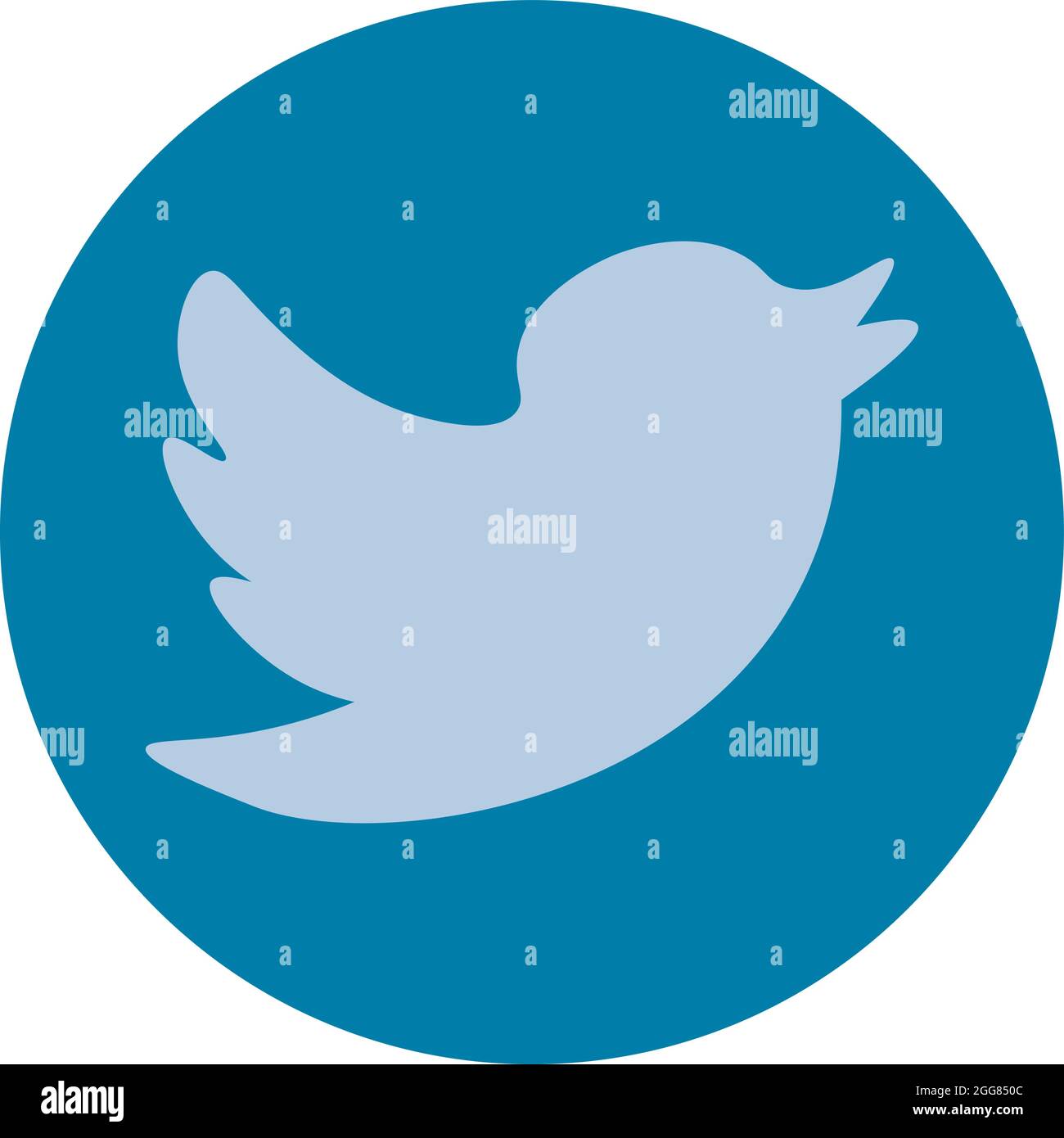 Blue twitter sign, illustration, on a white background Stock Vector ...