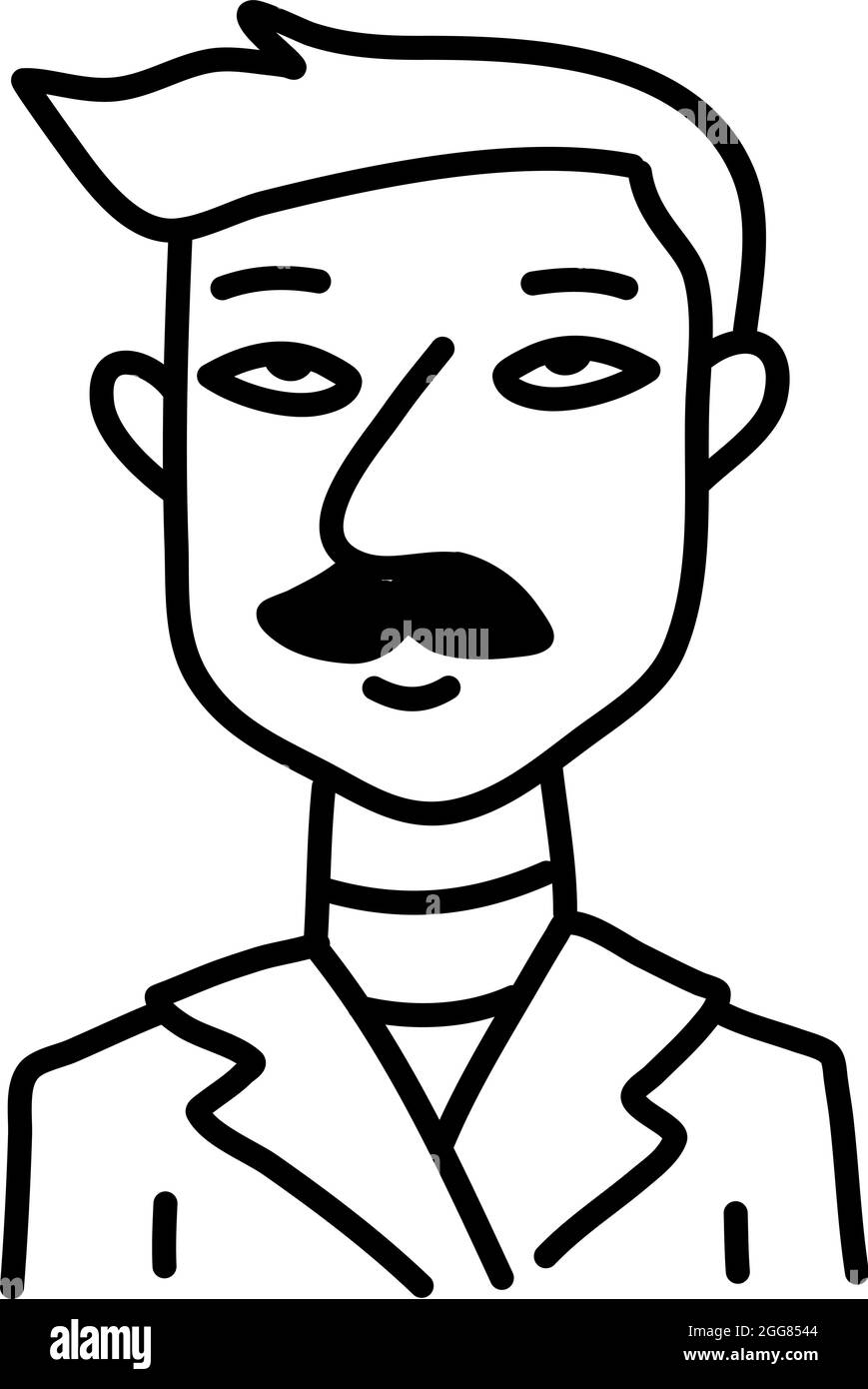 Man moustache avatar character Cut Out Stock Images & Pictures - Alamy