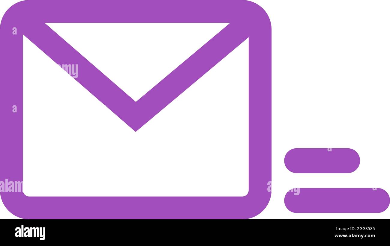 Purple mail icon, illustration, on a white background Stock Vector ...