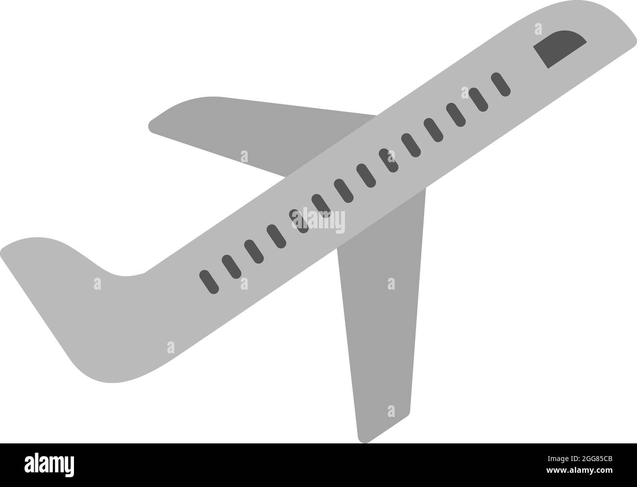 Grey travel plane, illustration, on a white background Stock Vector ...