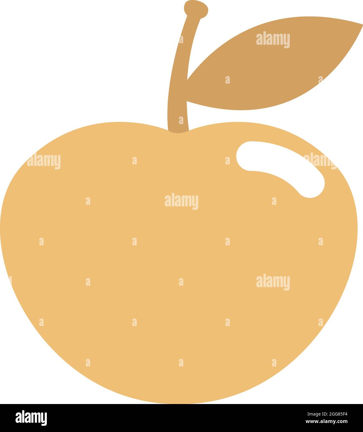Golden apple, illustration, on a white background Stock Vector Image ...