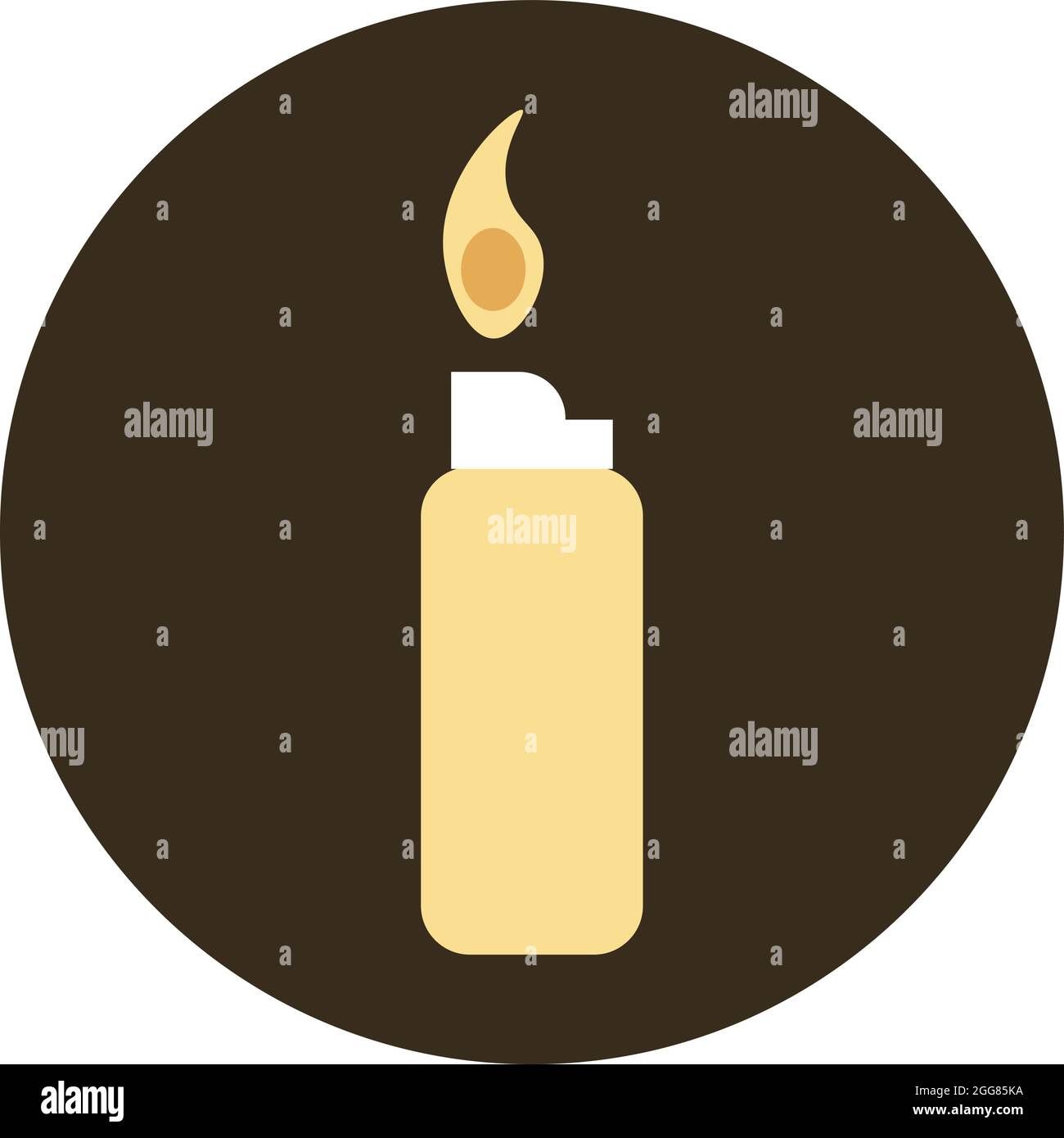 Lit lighter, illustration, on a white background Stock Vector Image ...