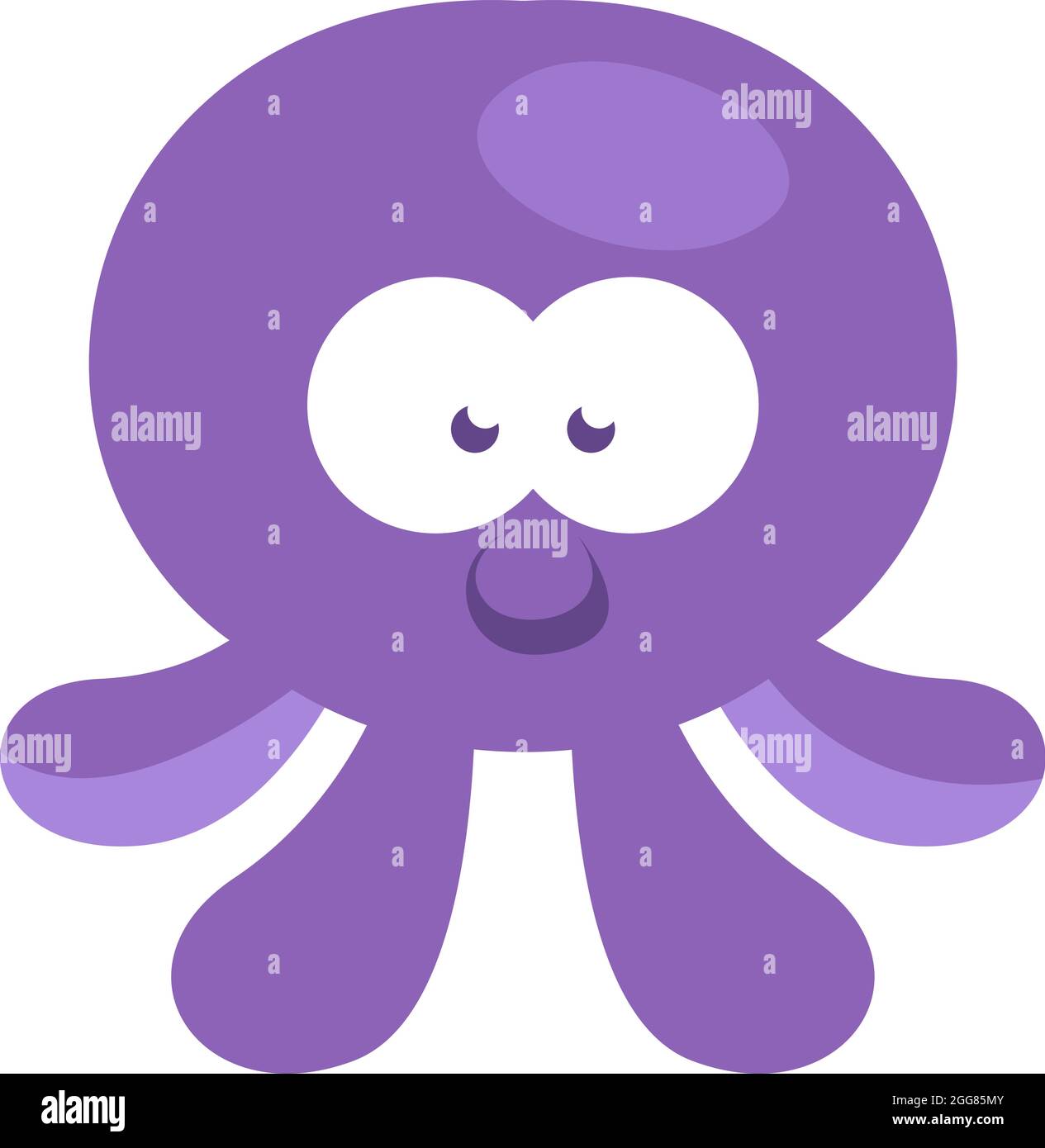 Purple octopus, illustration, on a white background Stock Vector Image ...