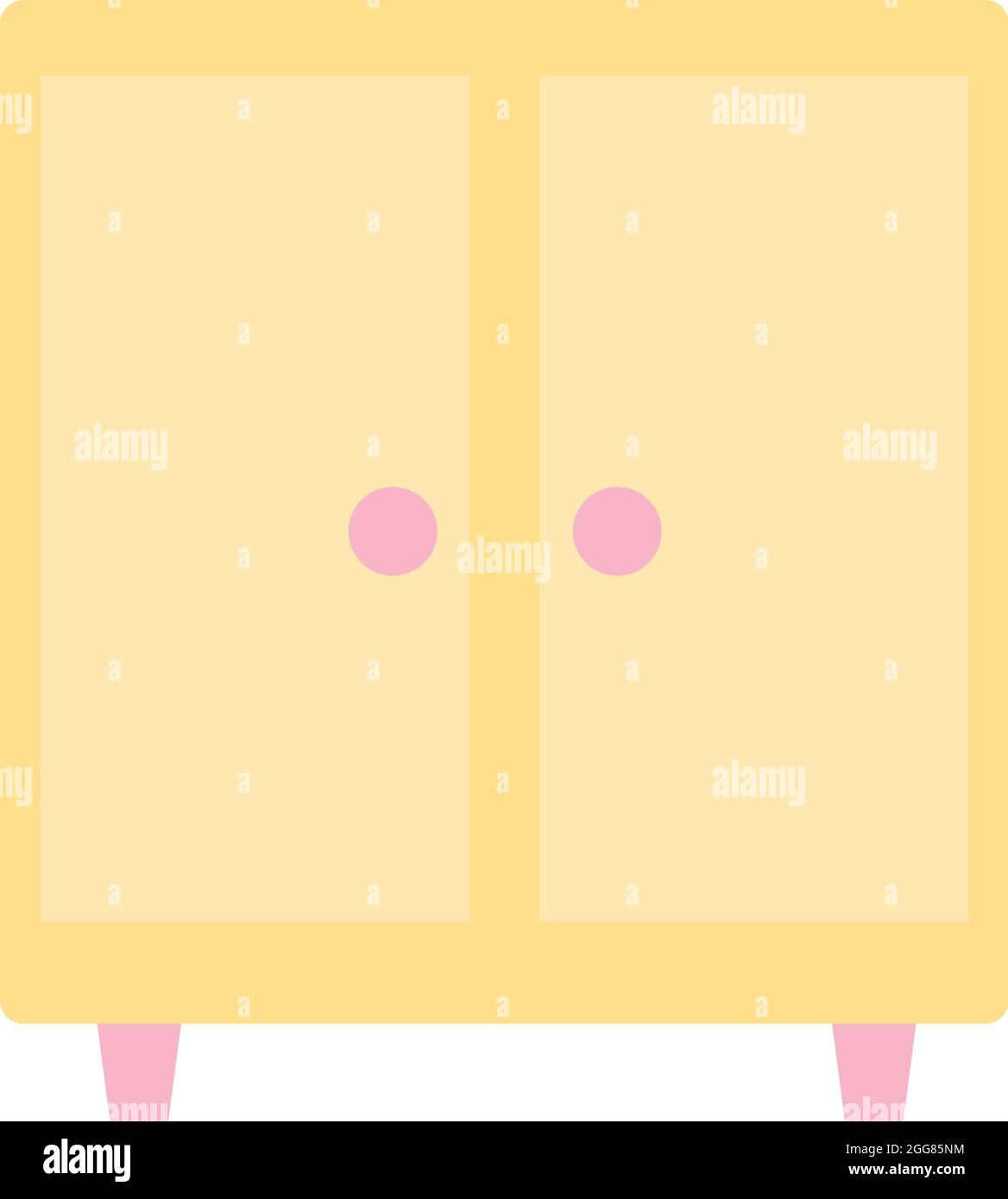 Yellow wardrobe, illustration, on a white background Stock Vector Image ...