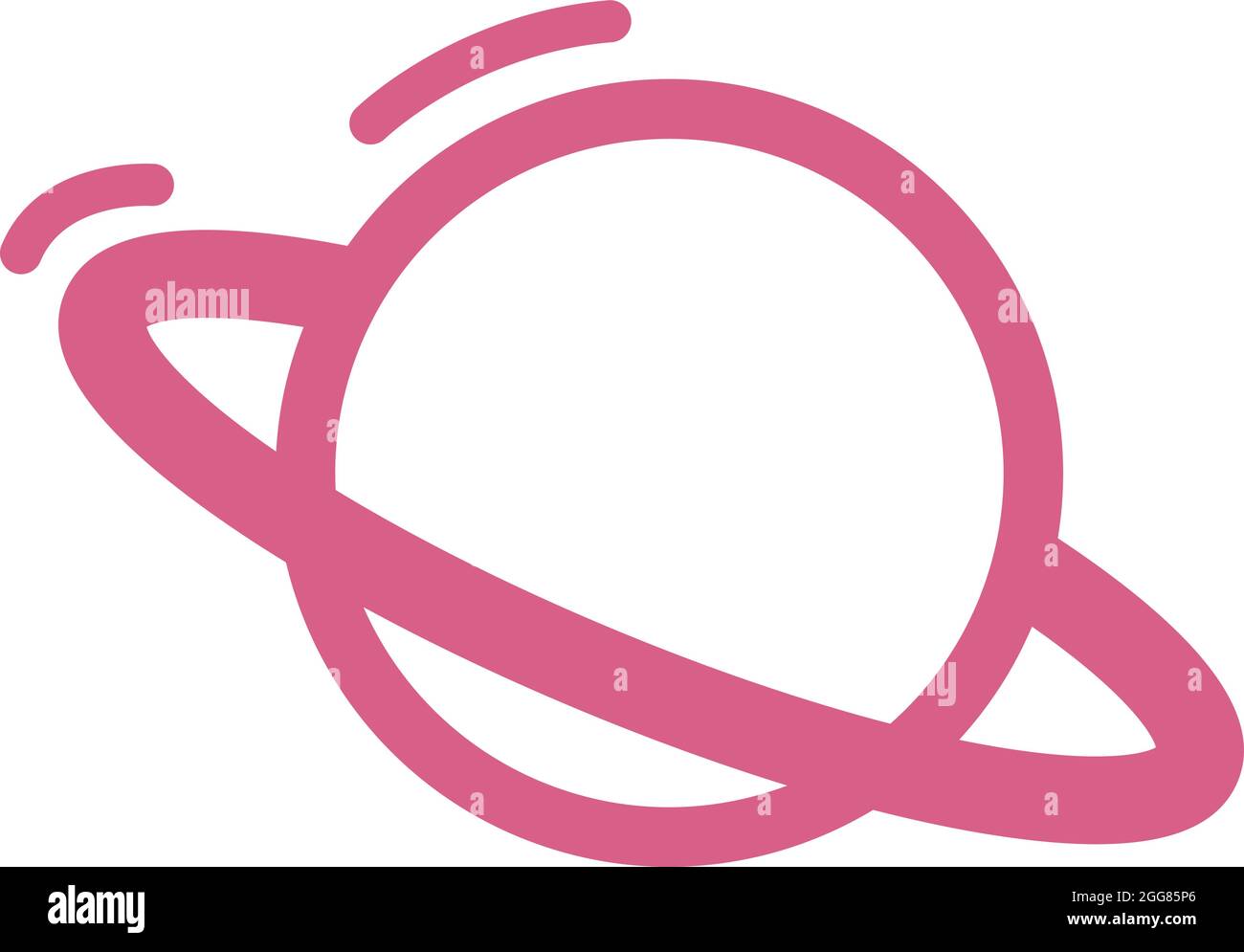 Pink planet saturn, illustration, on a white background Stock Vector ...