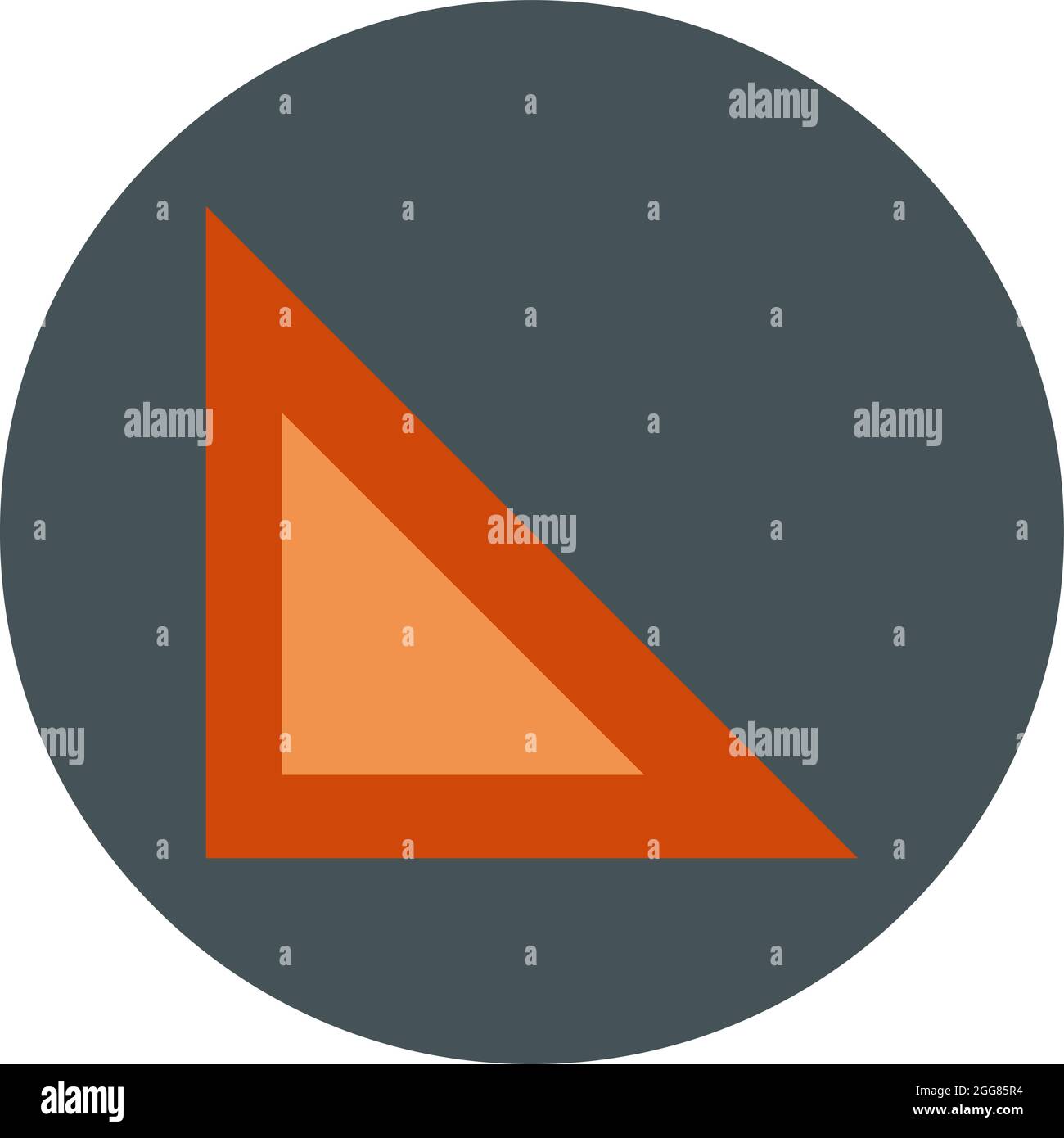 Red triangle ruler, illustration, on a white background Stock Vector ...