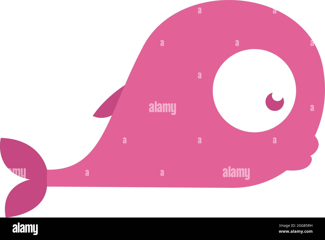 Pink whale, illustration, on a white background Stock Vector Image ...