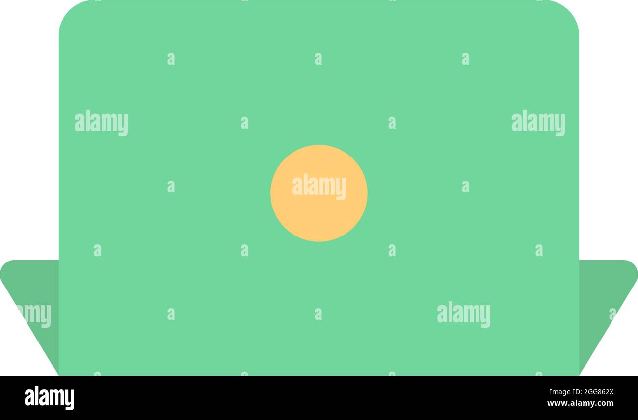 Green laptop, illustration, on a white background Stock Vector Image ...