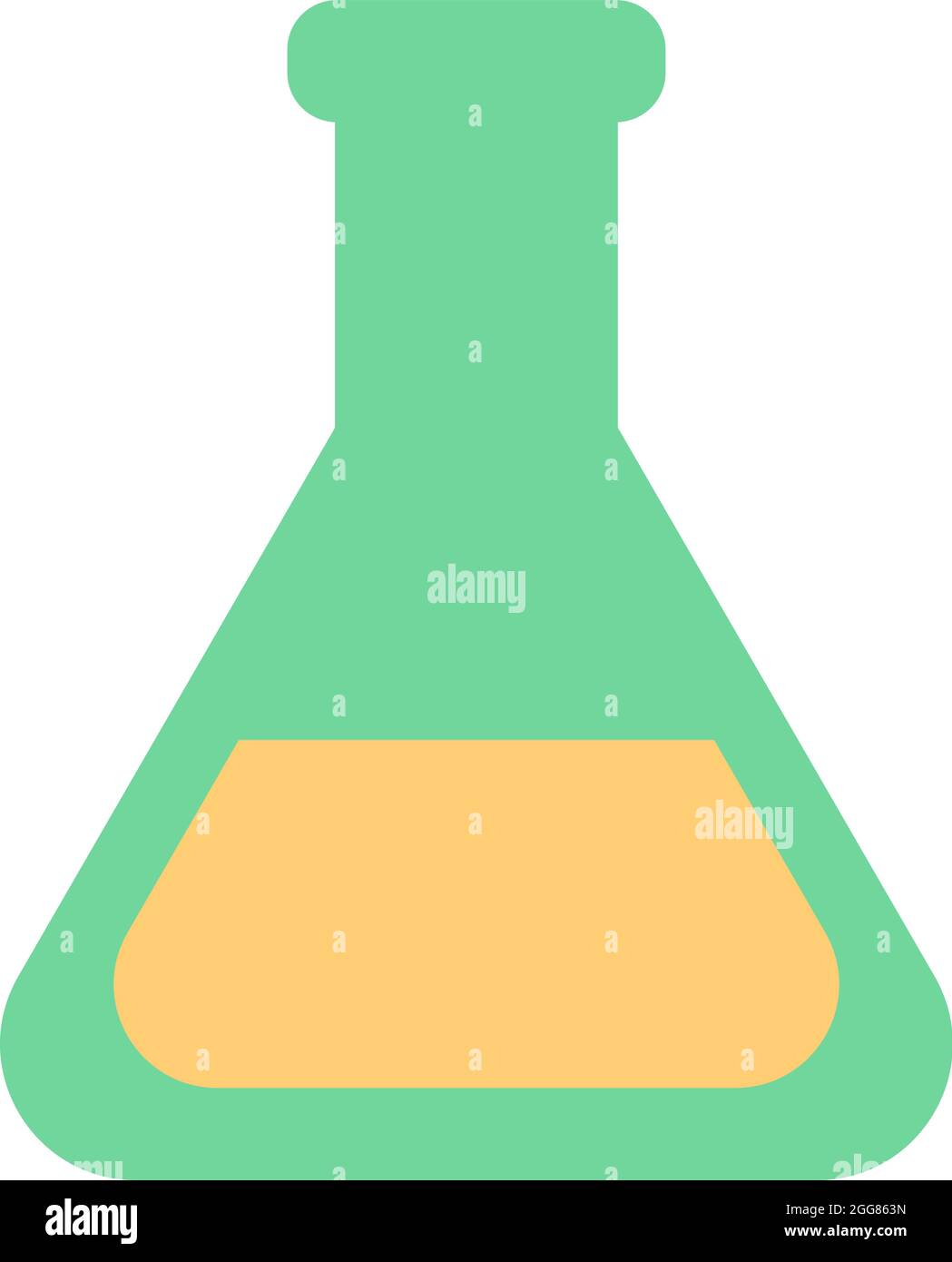 Green chemistry bottle, illustration, on a white background Stock ...
