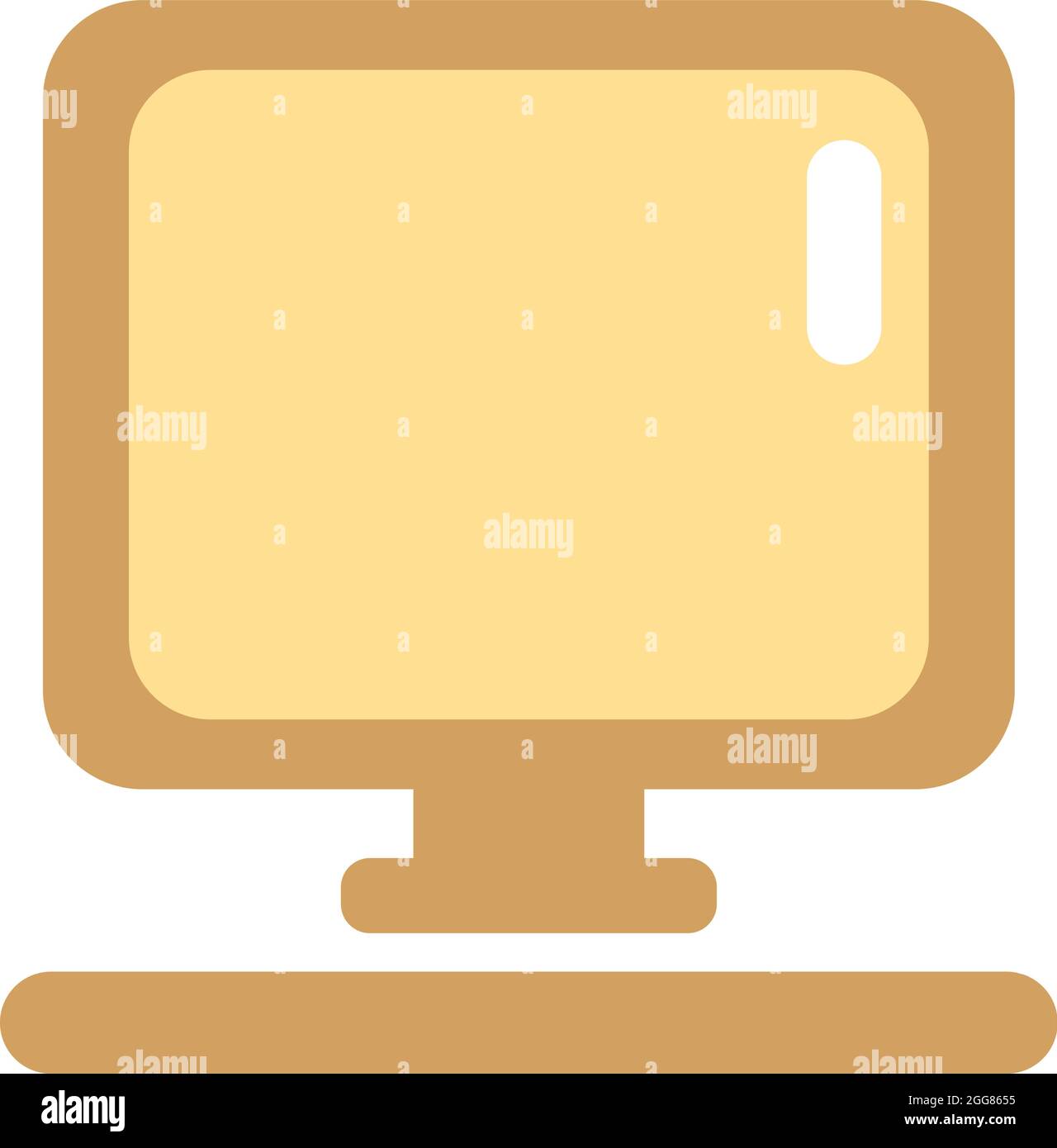 Golden computer, illustration, on a white background Stock Vector Image ...