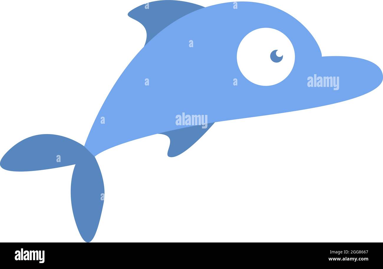 Cute dolphin underwater on blue Stock Vector Images - Alamy