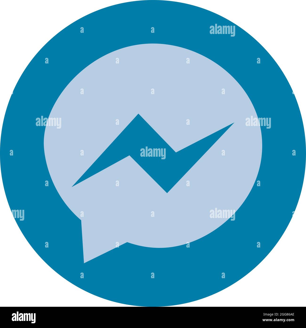 Blue messenger sign, illustration, on a white background Stock Vector ...