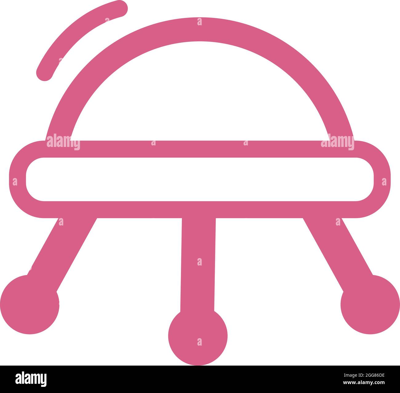 Pink alien ship, illustration, on a white background Stock Vector Image ...