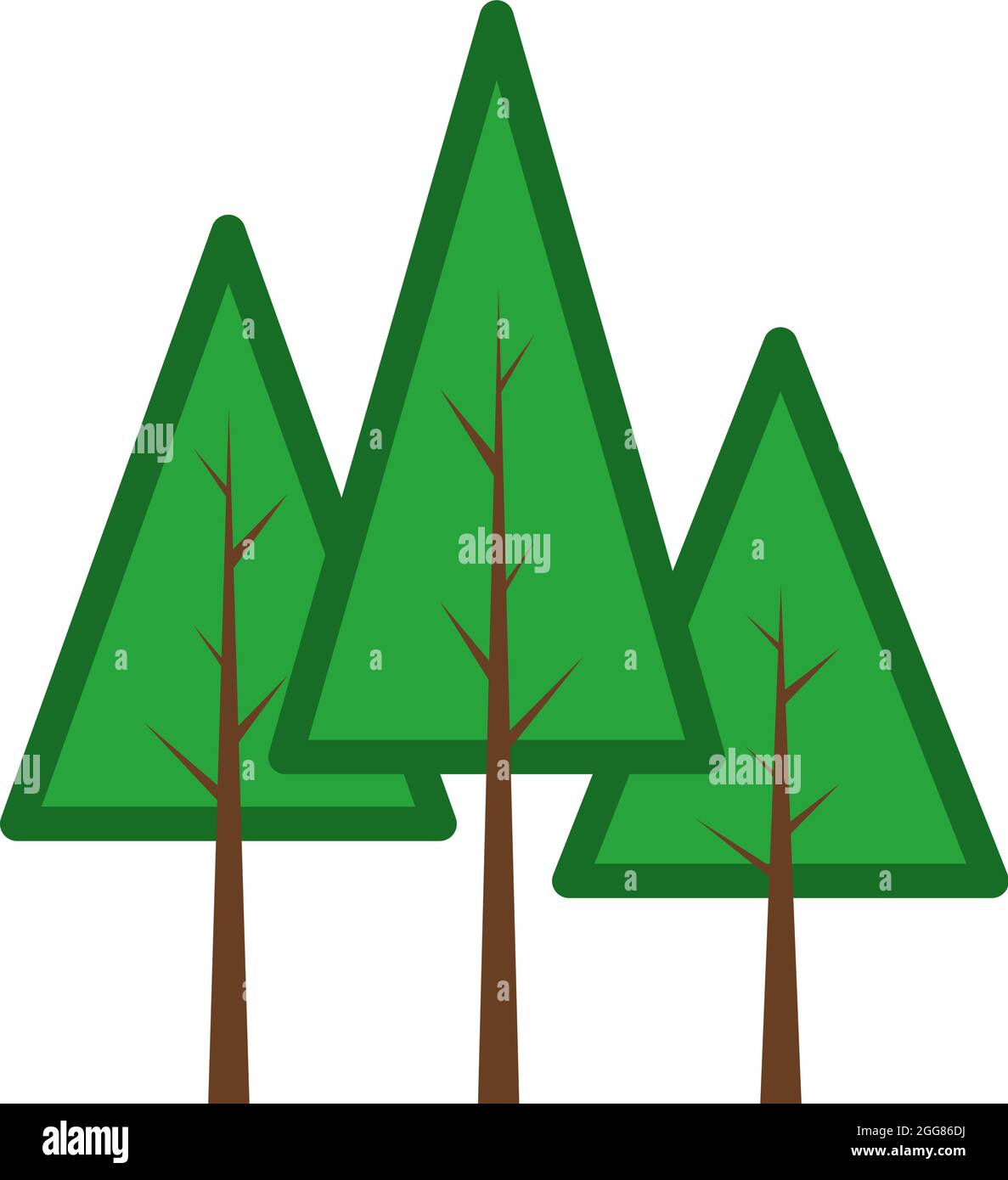 Three christmas trees, illustration, on a white background Stock Vector ...