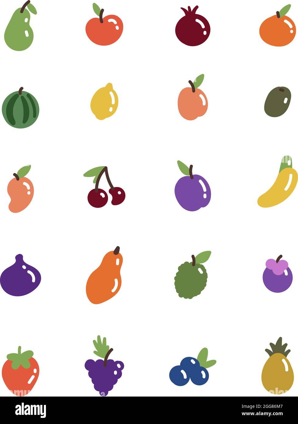 Fresh fruit, illustration, vector on a white background Stock Vector ...