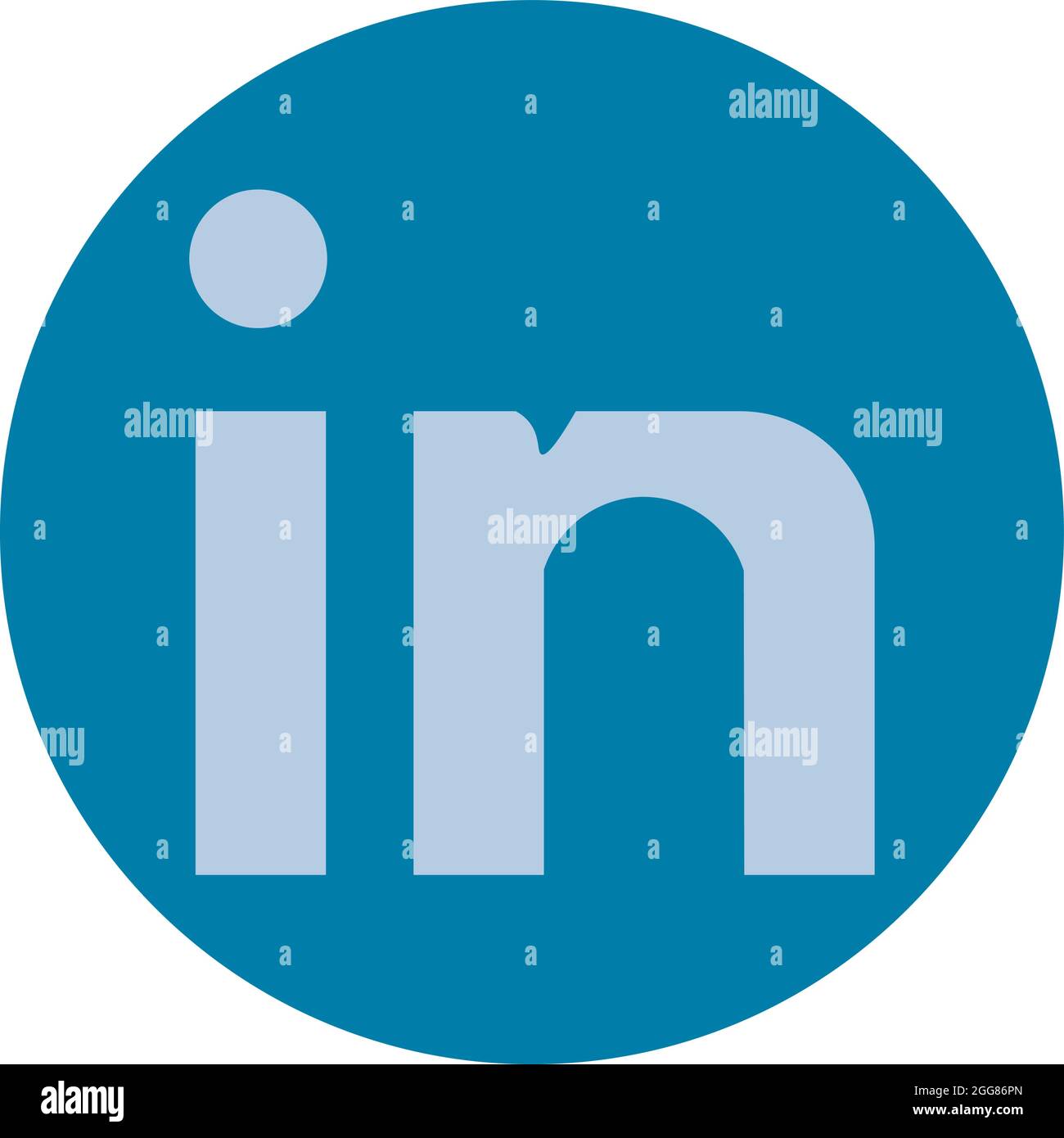 Blue linked in sign, illustration, on a white background Stock Vector ...